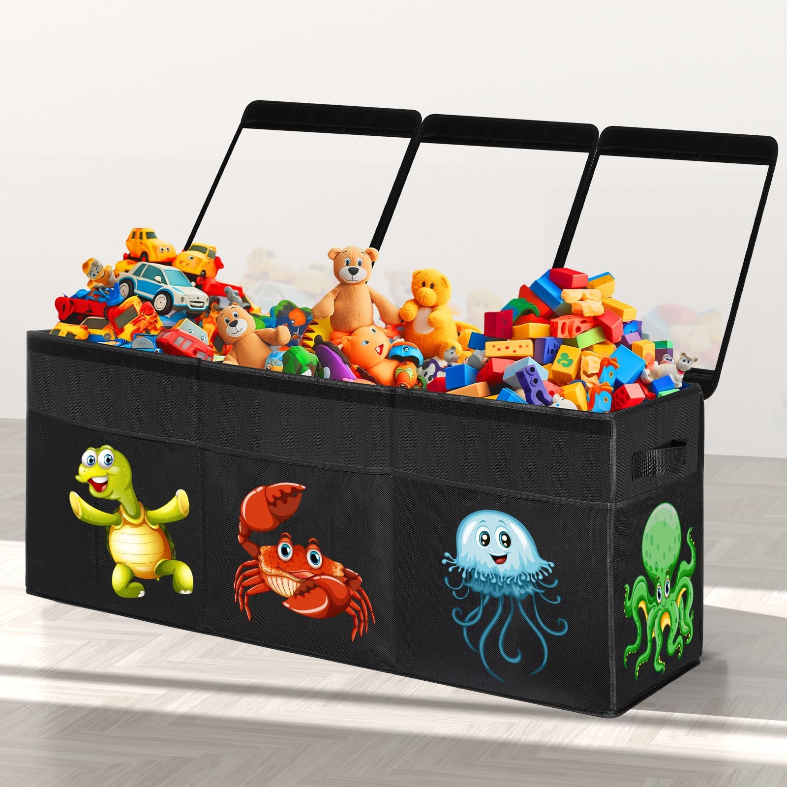 Amazon.com: Zannaki 83L Toy Box Chest with Lids and Wheels, Large ...