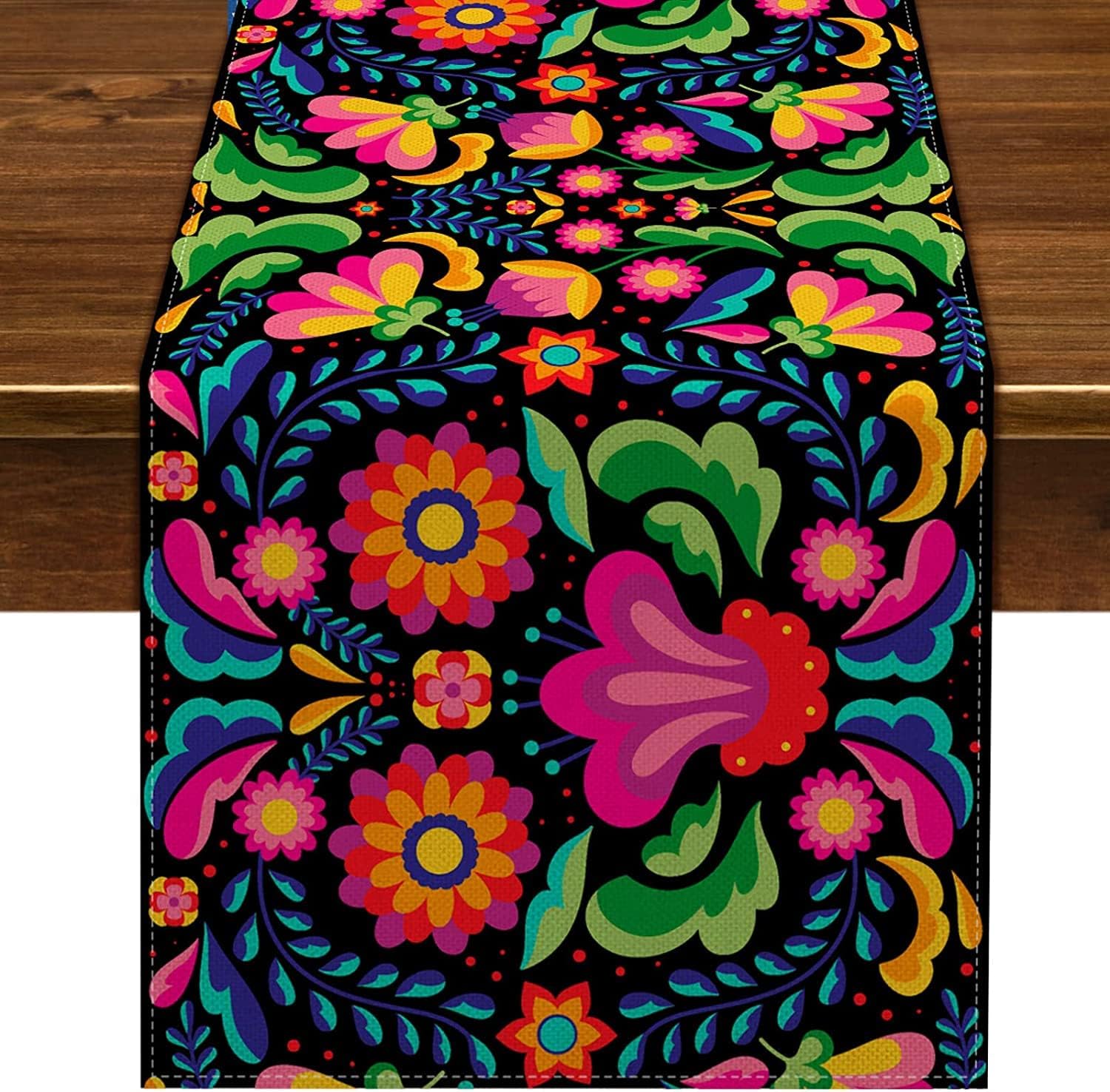 Amazon.com: Mexican Table Runners for Fiesta Day of The Dead Dia De Los ...