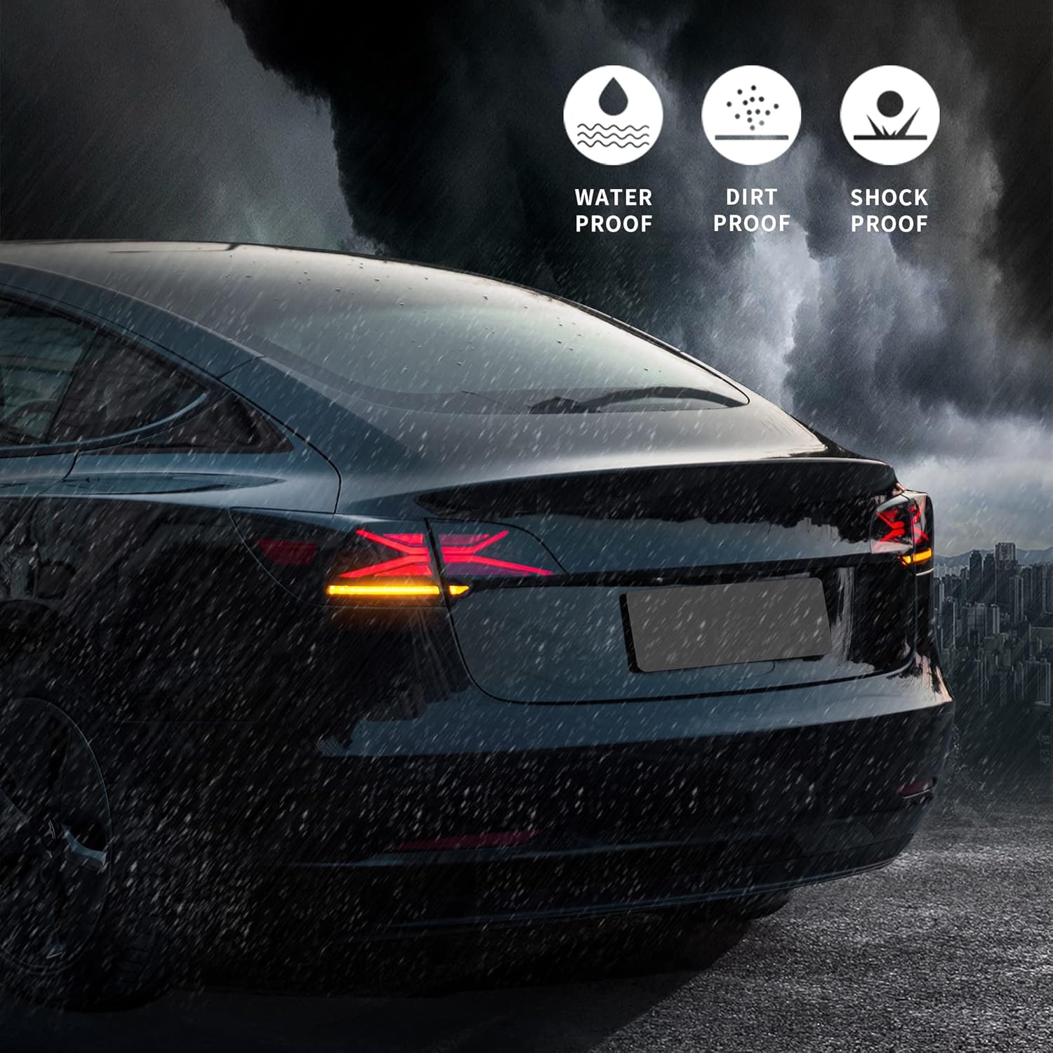 VLAND – Conjunto de luces traseras LED ahumadas compatibles con Tesla ...