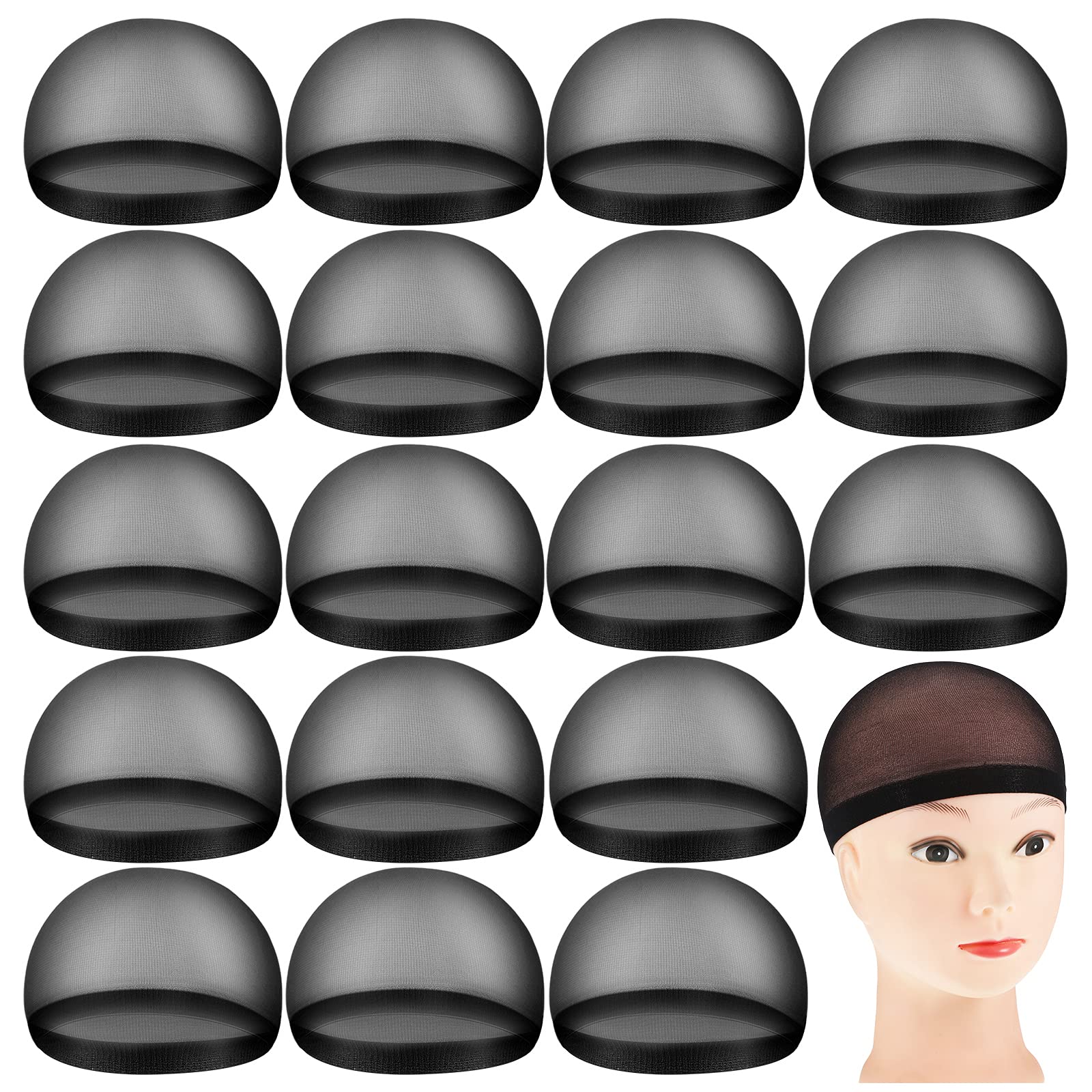 Amazon.com: 100 Pieces Wig Cap Elastic Medium Nylon Stocking Caps ...