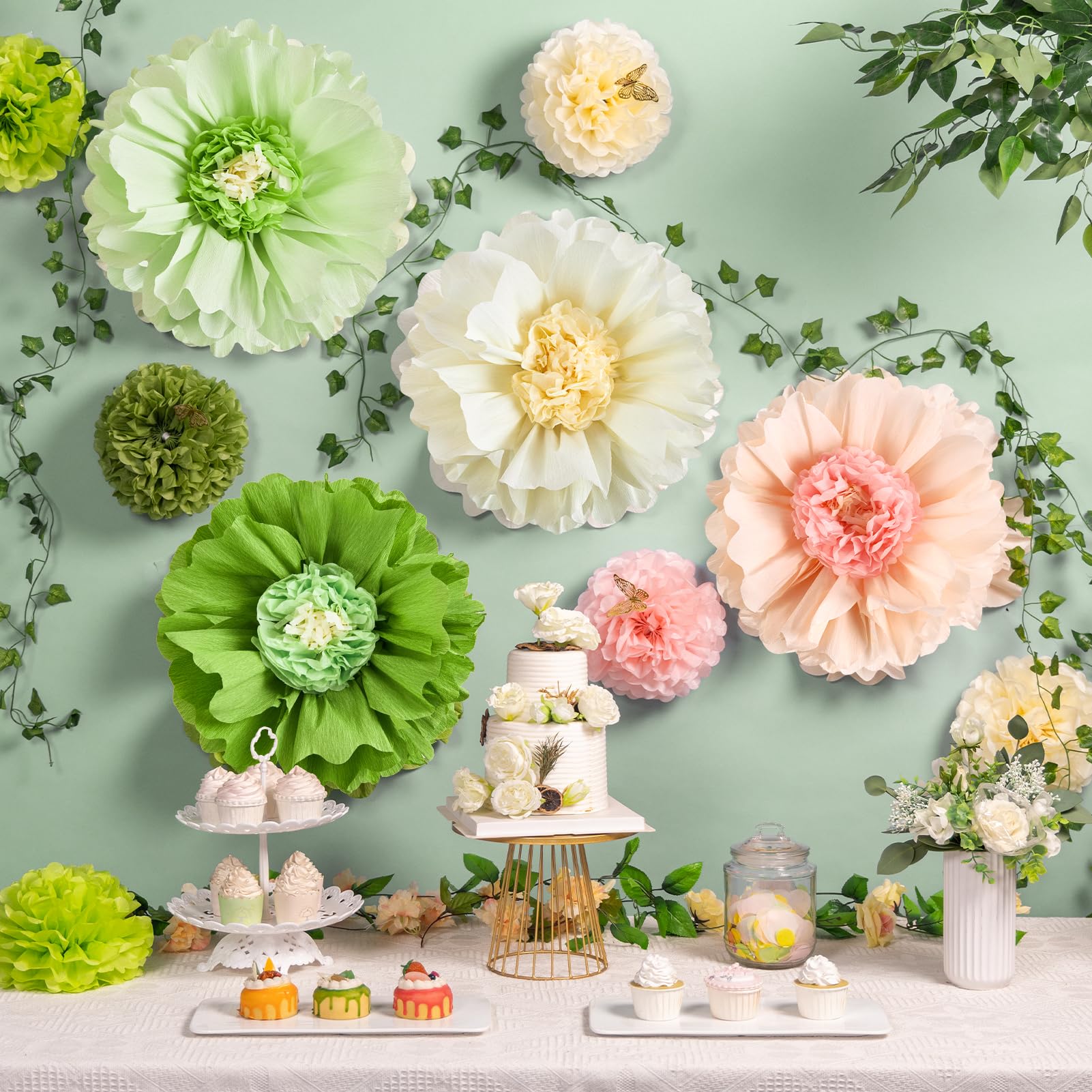 Tissue Paper Flower Wedding Centerpieces 25Pcs Paper Flowers