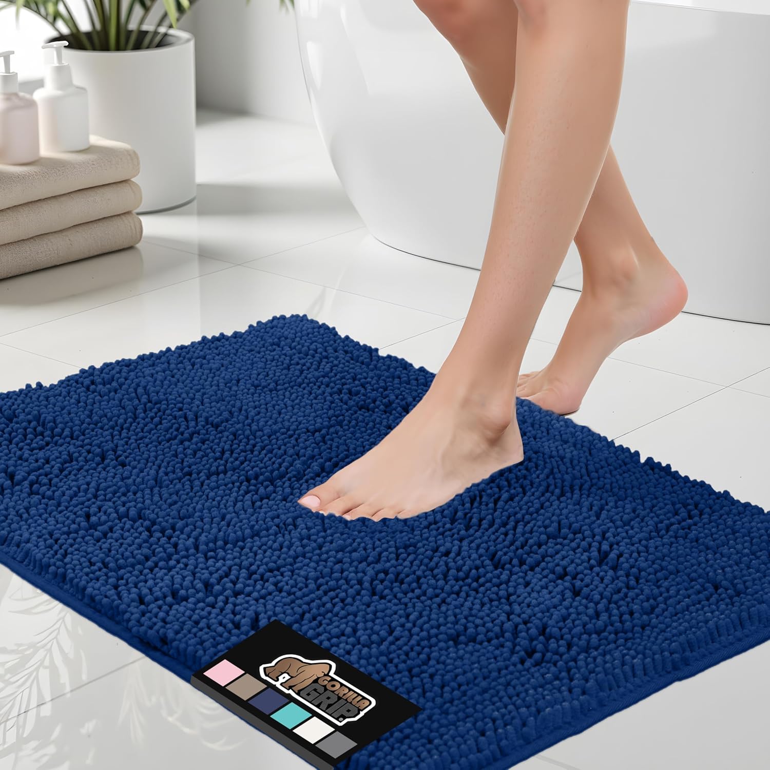 Amazon.com: GORILLA GRIP Bath Rug Mat, Thick Soft Absorbent Chenille ...
