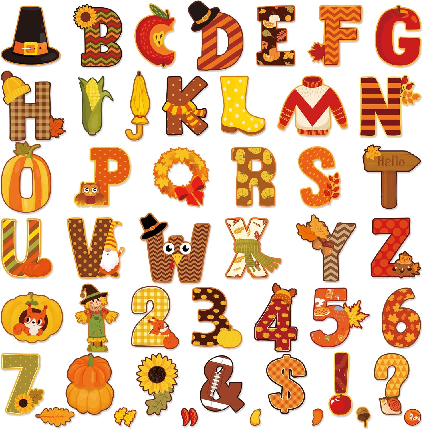 Amazon.com: Faccito 176 Pcs Fall Bulletin Board Decorations Letters ...