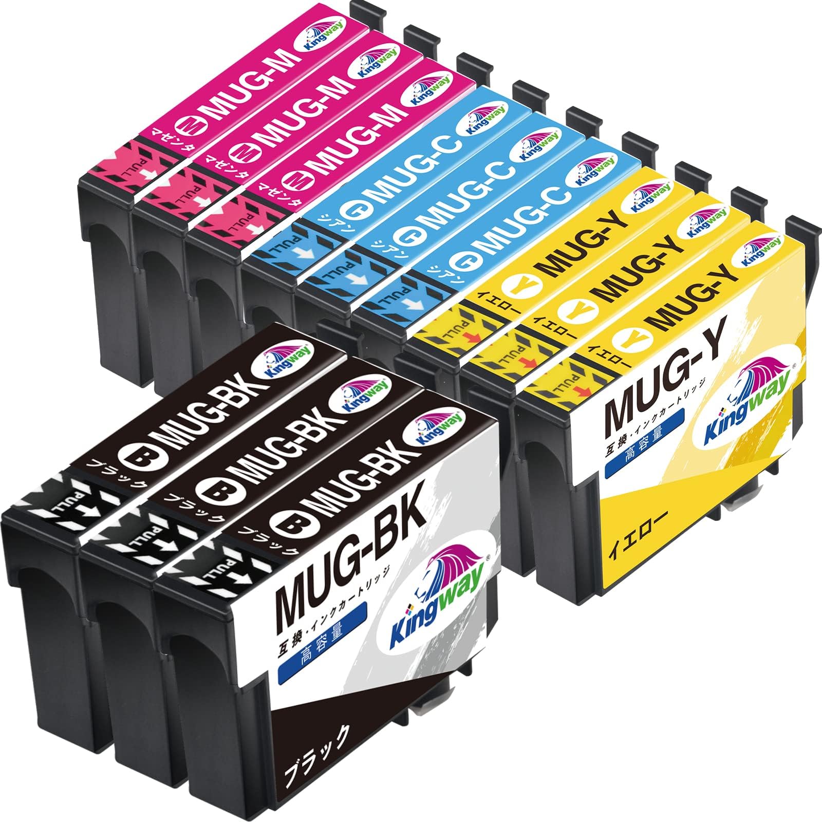 Amazon.co.jp: Kingway Epson用 エプソン MUG-4CL MUG 互換インクカートリッジ 4色セット×2 (計8個入り) 互換インク マグカップ 適応機種 EW ...