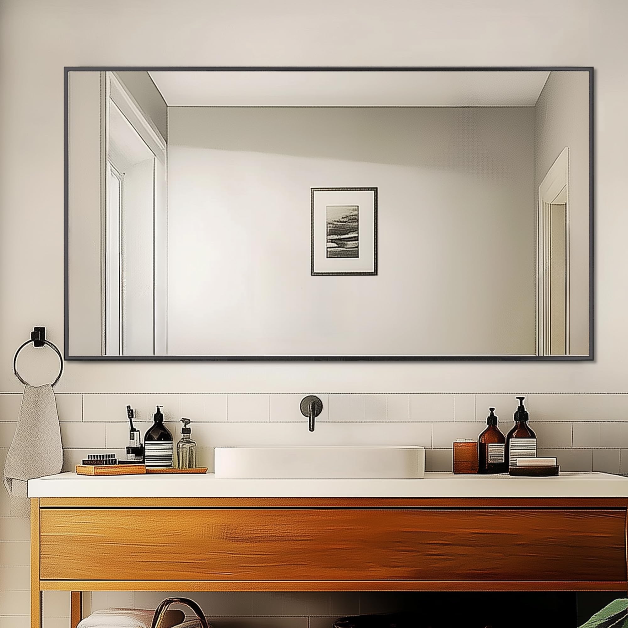 Snapklik.com : Bathroom Mirror, 55"x30" Wall Mirror, Decorative Mirrors ...