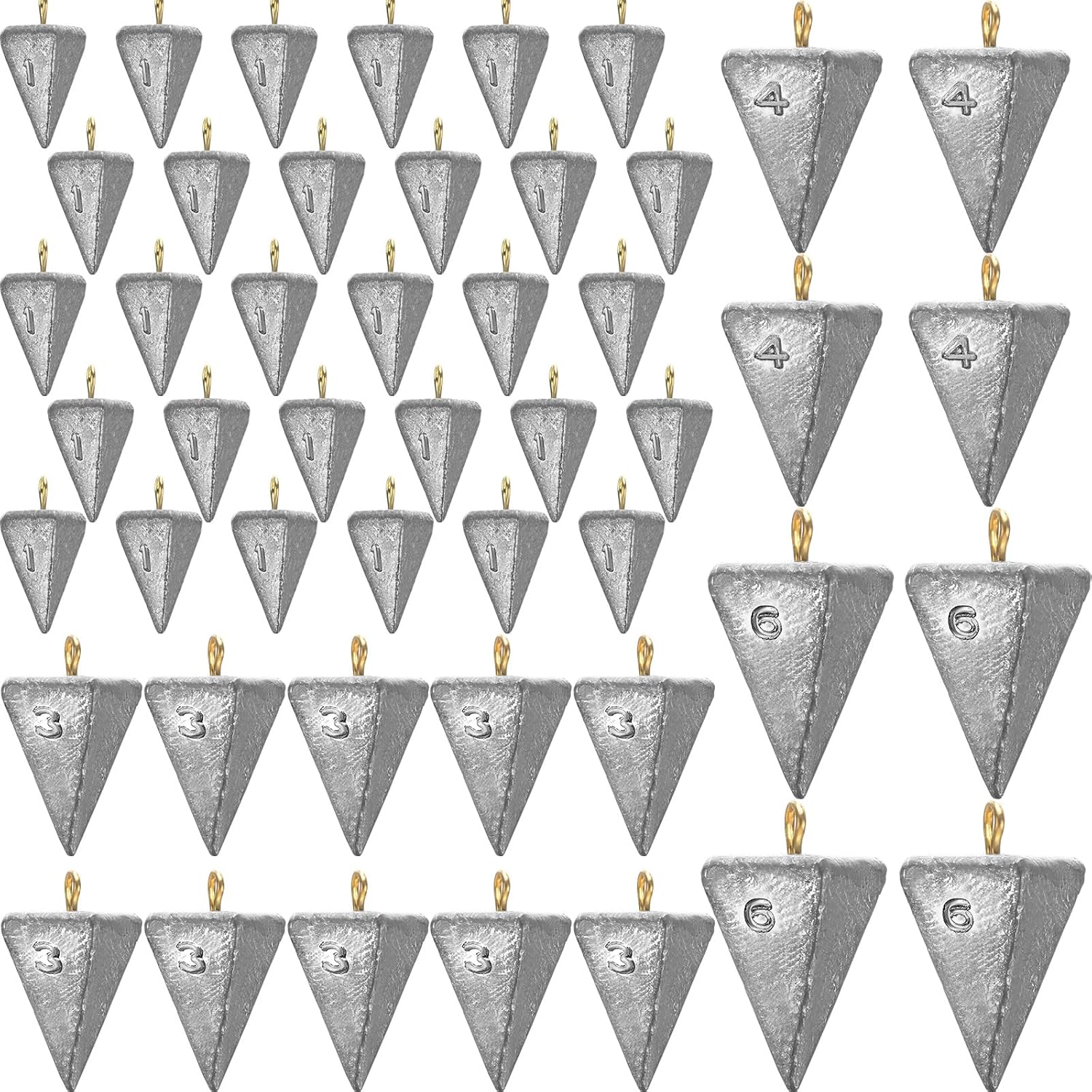 Zhanmai 42 Pcs Fishing Weights Sinker Kit Rig Fishing Weights Sinker ...