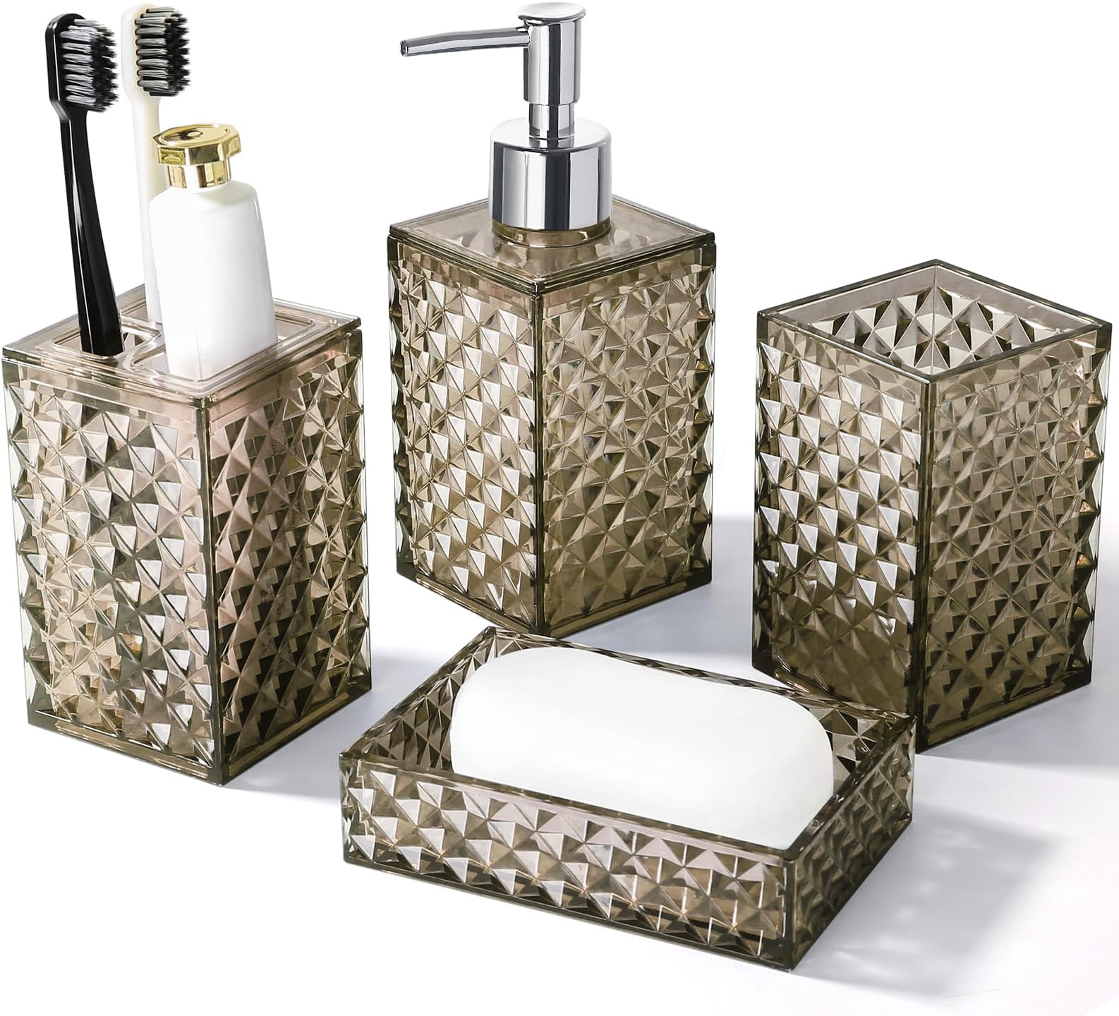 Amazon.com: QL DESIGN Bathroom Accessory Set, 4 PCS Bath Ensemble Set ...