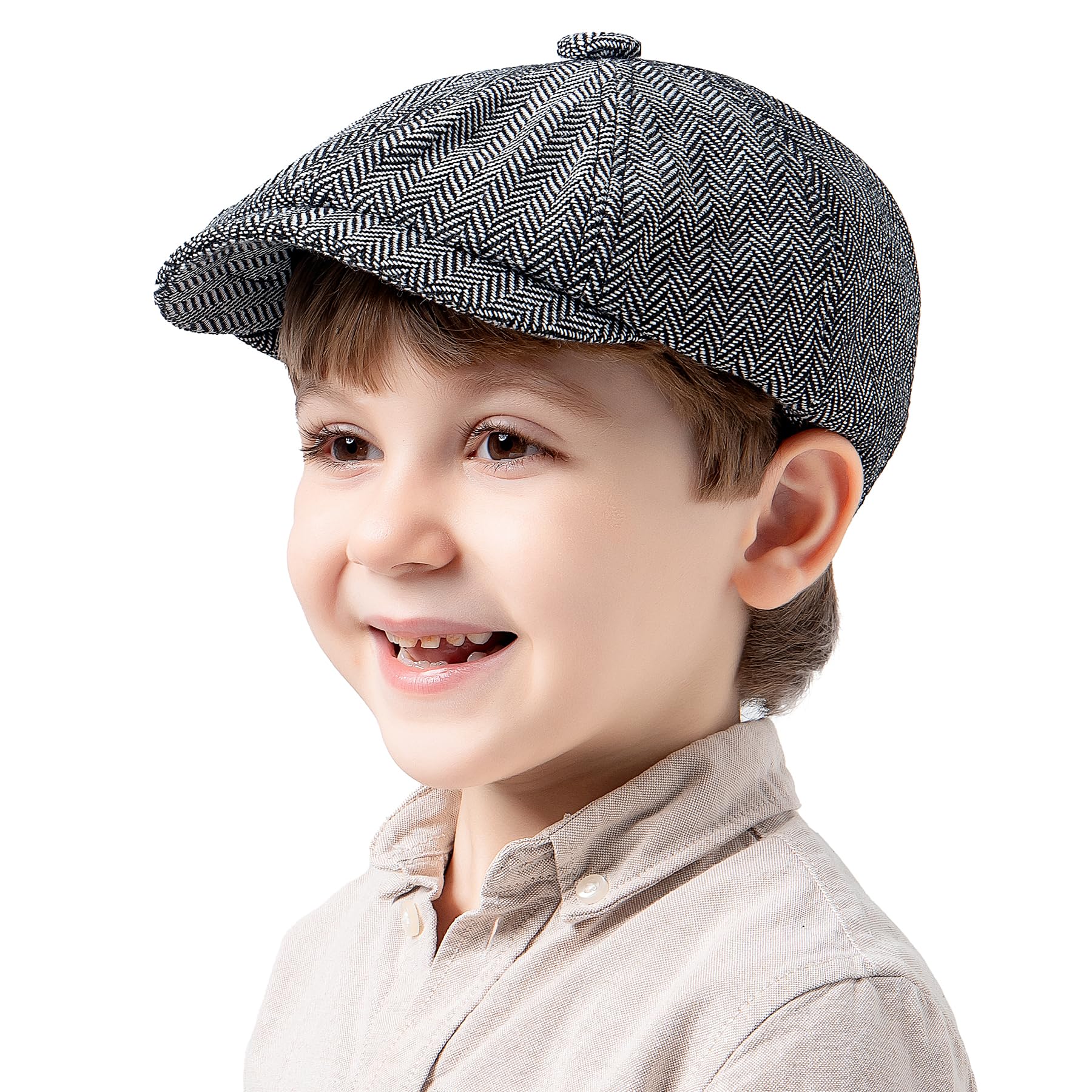 Snapklik.com : Jastore Kids Boys Vintage Newsboy Cap Tweed Flat Boys ...