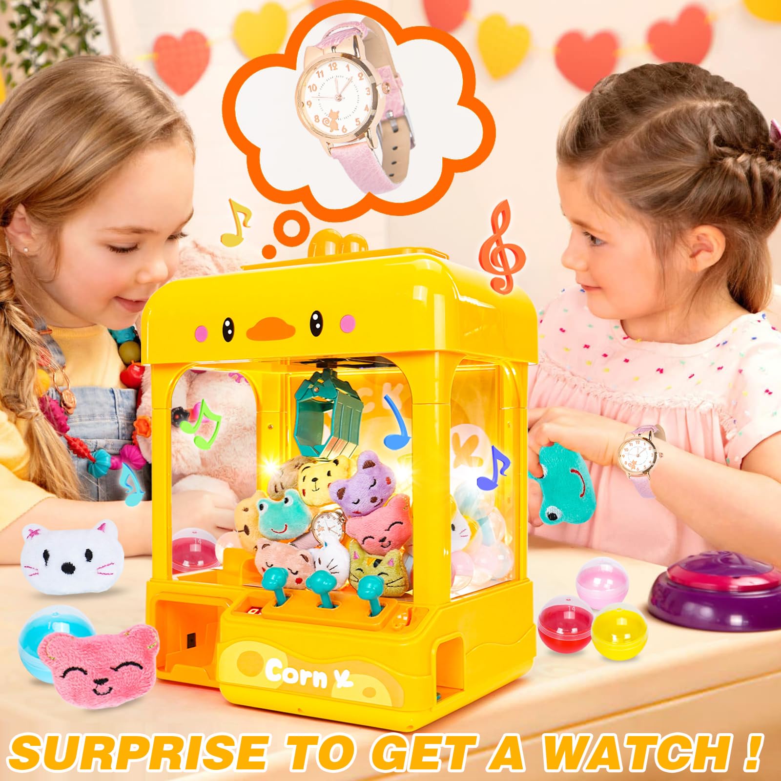 Mini Claw Machine for Kids Adults with Prizes & Pink Watch, Volume ...