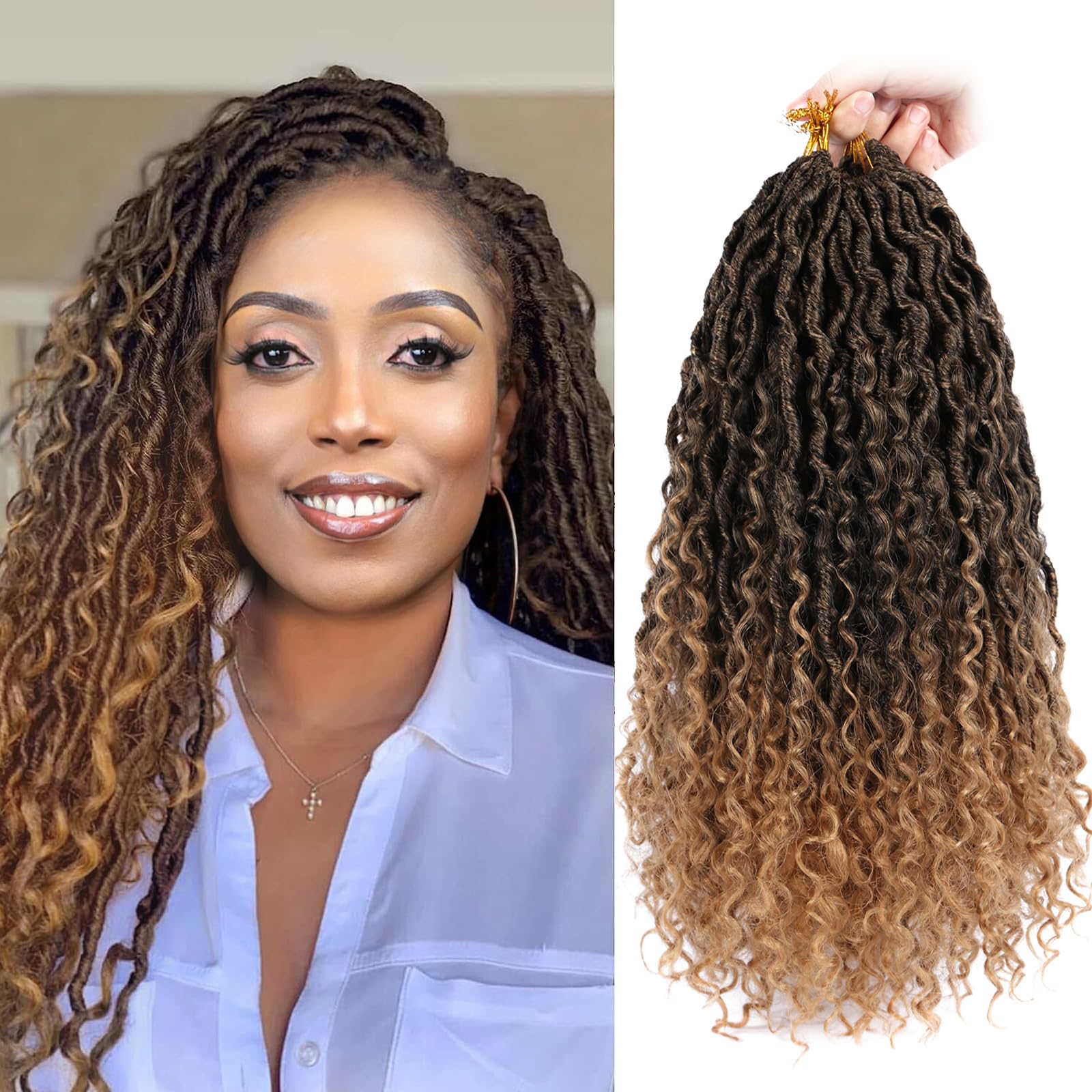 New Goddess Locs Crochet Hair for Black Women 22 Inch River Faux Locs ...