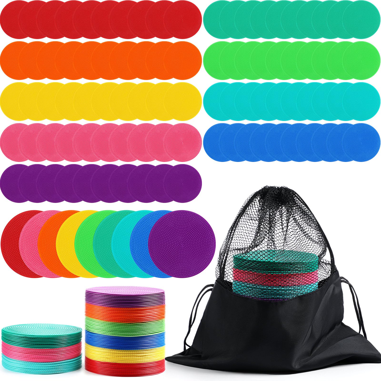 Amazon.com : Tinideya 90 Pcs Poly Spot Markers 4.72 Inch Vinyl Poly ...