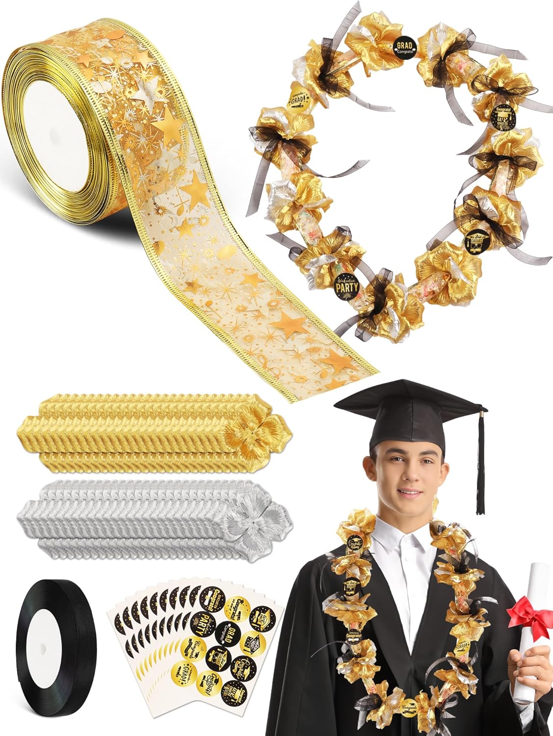 Amazon.com: Extpro 10 Sets Graduation Candy Lei Making Kit, DIY Candy ...