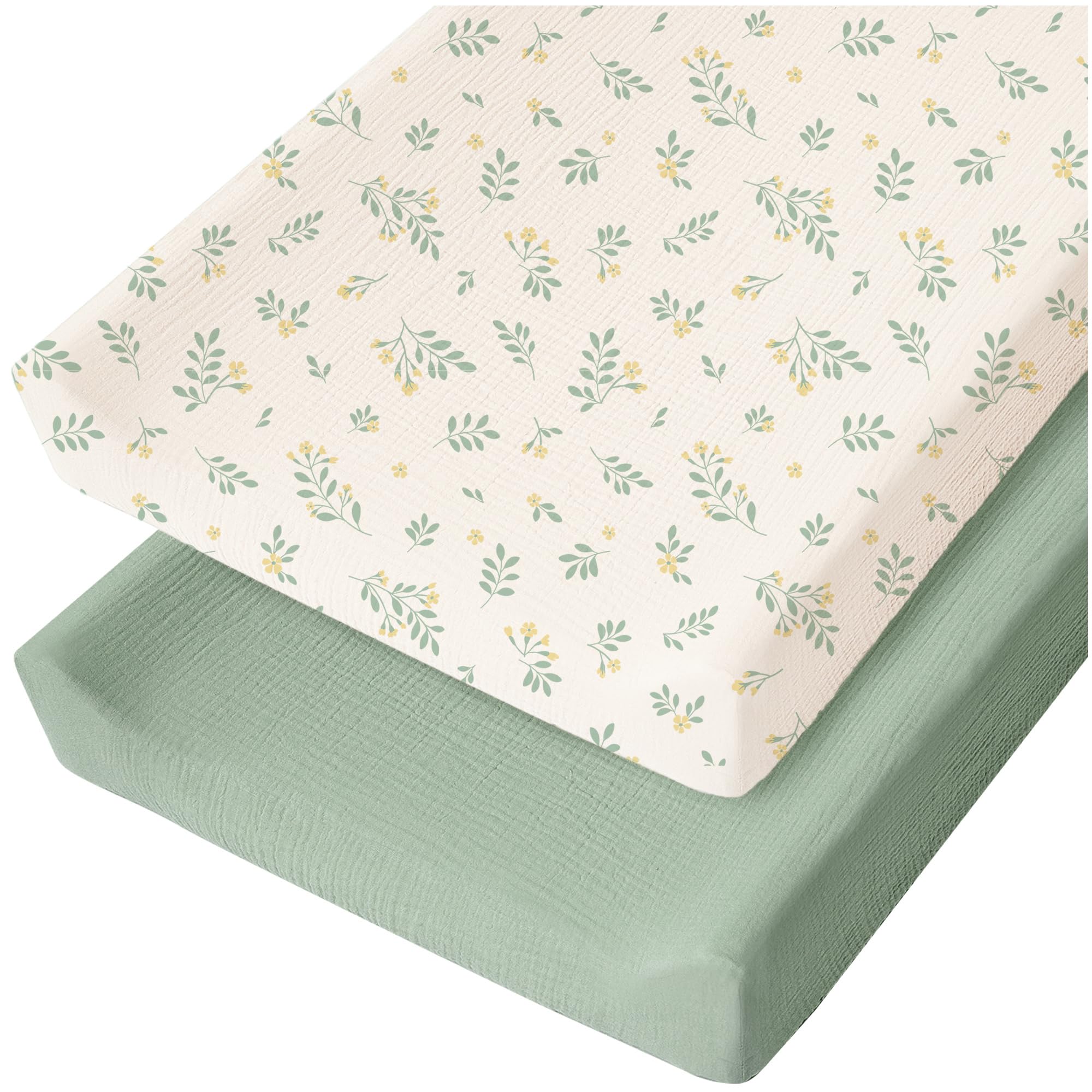 Amazon.com: Konssy 2 Pack Muslin Changing Pad Cover for Baby Girls Boys ...