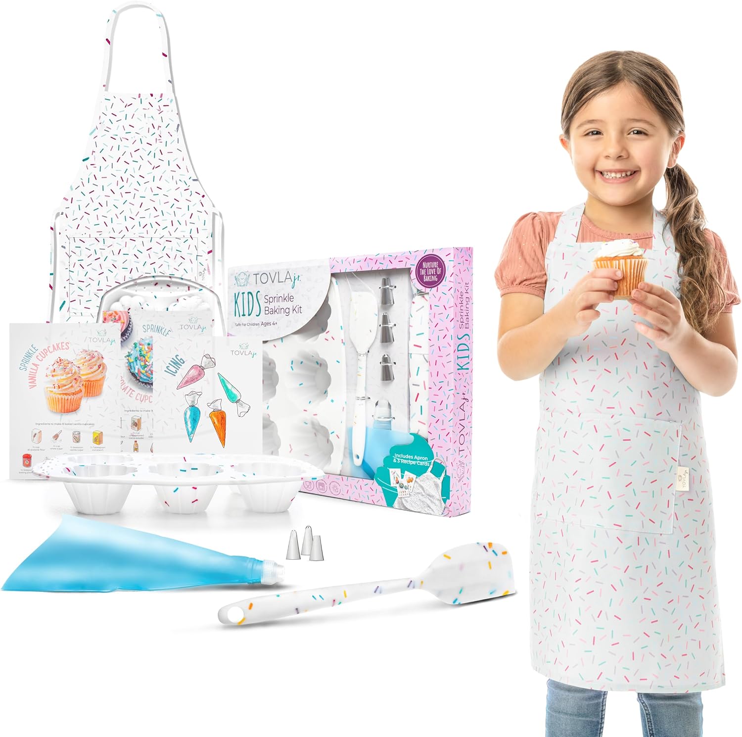 Amazon.com: Tovla Jr Kids Sprinkle Baking Gift Set - Cupcake Decorating ...