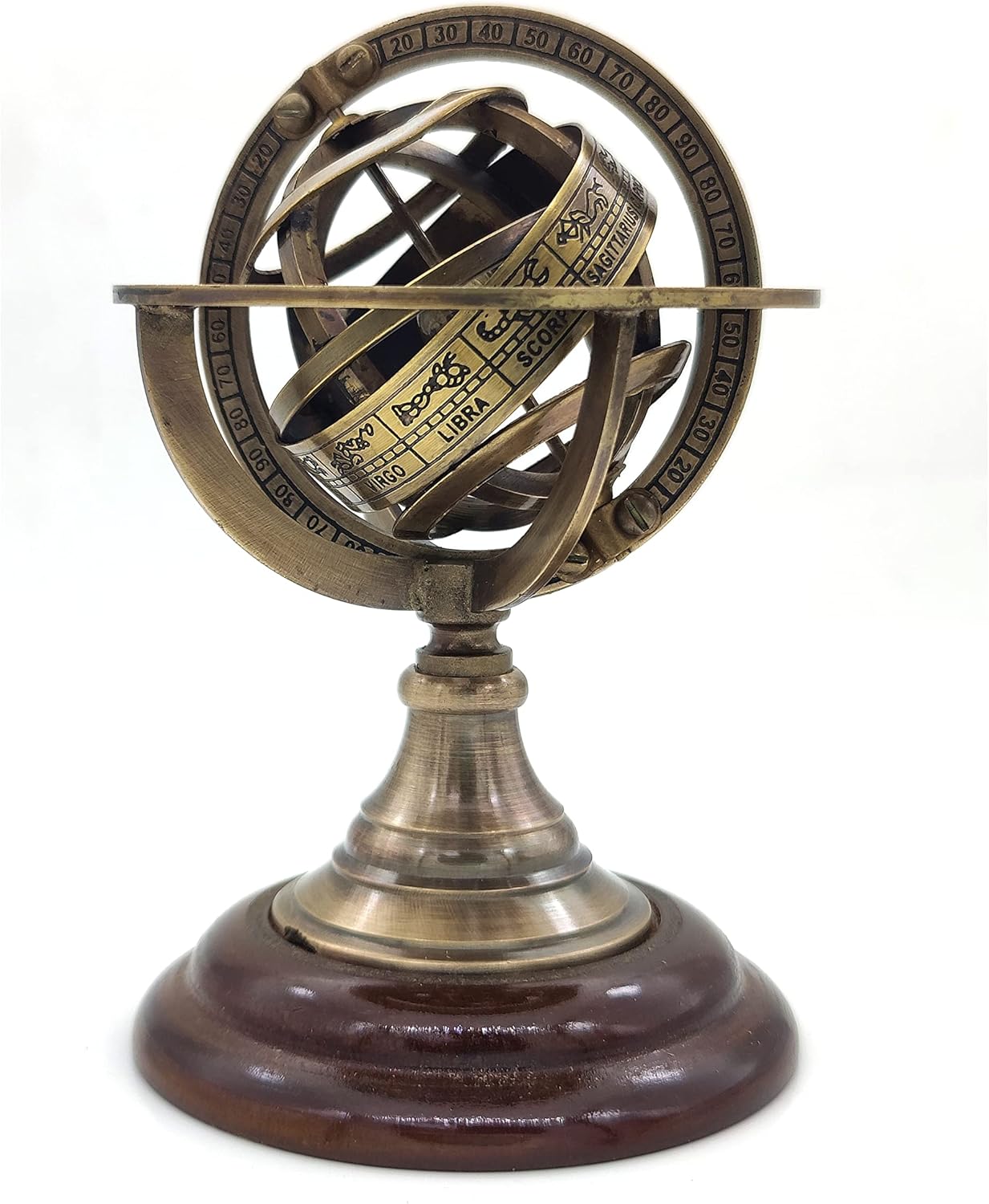 Amazon.com: 6" Brass Armillary Sphere Globe Clock Spherical Astrolabe ...