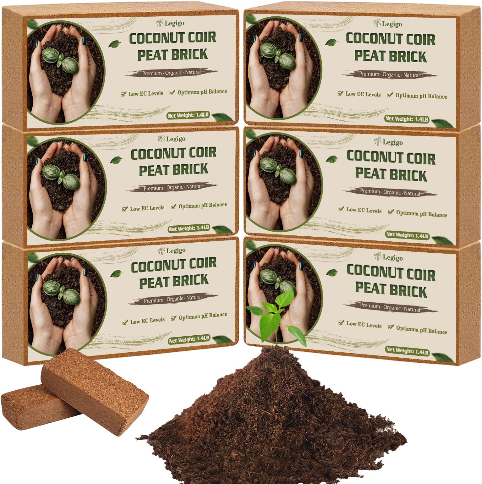 Amazon.com : Riare 8 Pack Coco Chips Substrate for Plants- 8.8lb 100% ...