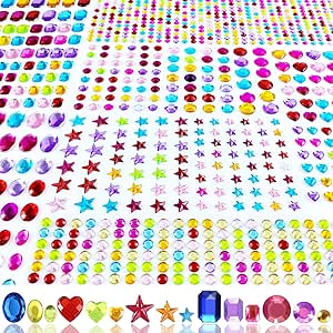 Amazon.com: HEOCAKR Rhinestone Stickers, 1940pcs Self Adhesive Gem ...