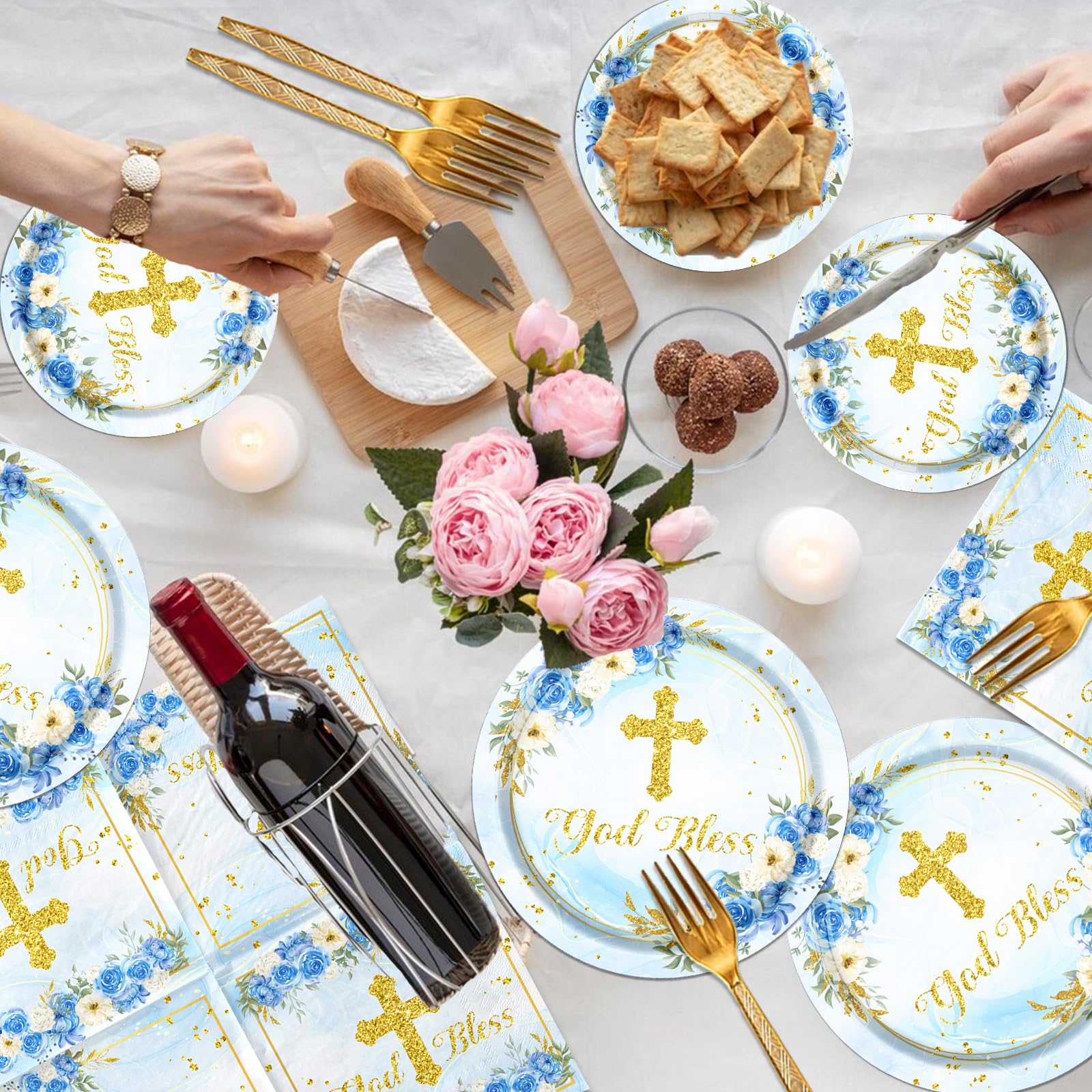 Snapklik.com : God Bless Plates And Napkins Baptism First Holy ...