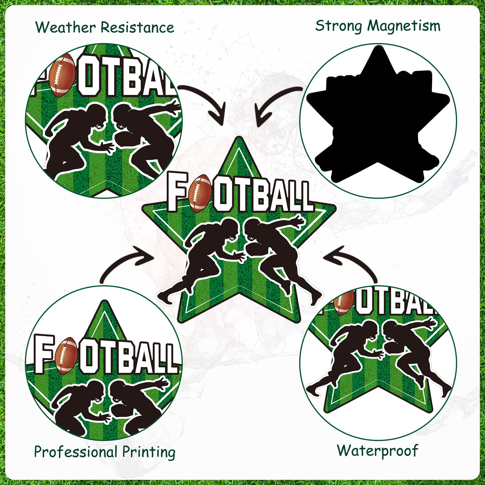 Snapklik.com : 12 Pieces Football Locker Magnets Football Fridge ...