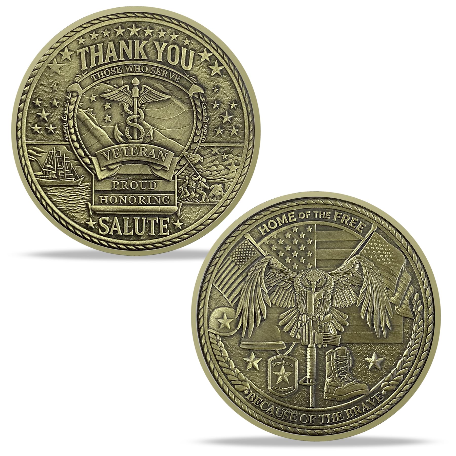 Amazon.com : 20 Pcs Military Veterans Challenge Coin Bulk Honoring ...