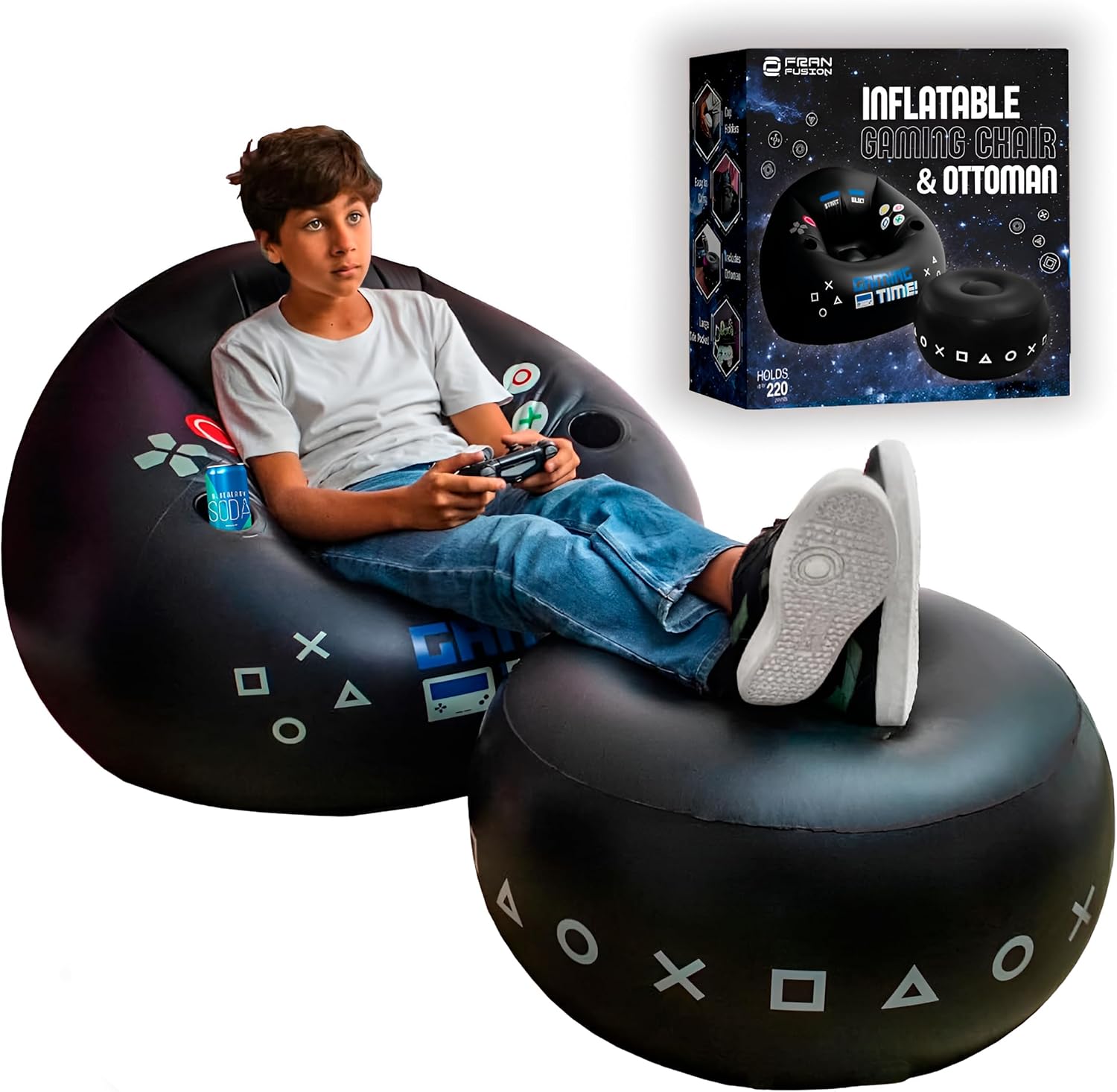 Amazon.com: FranFusion Inflatable Gaming Chair for Kids & Teens with ...