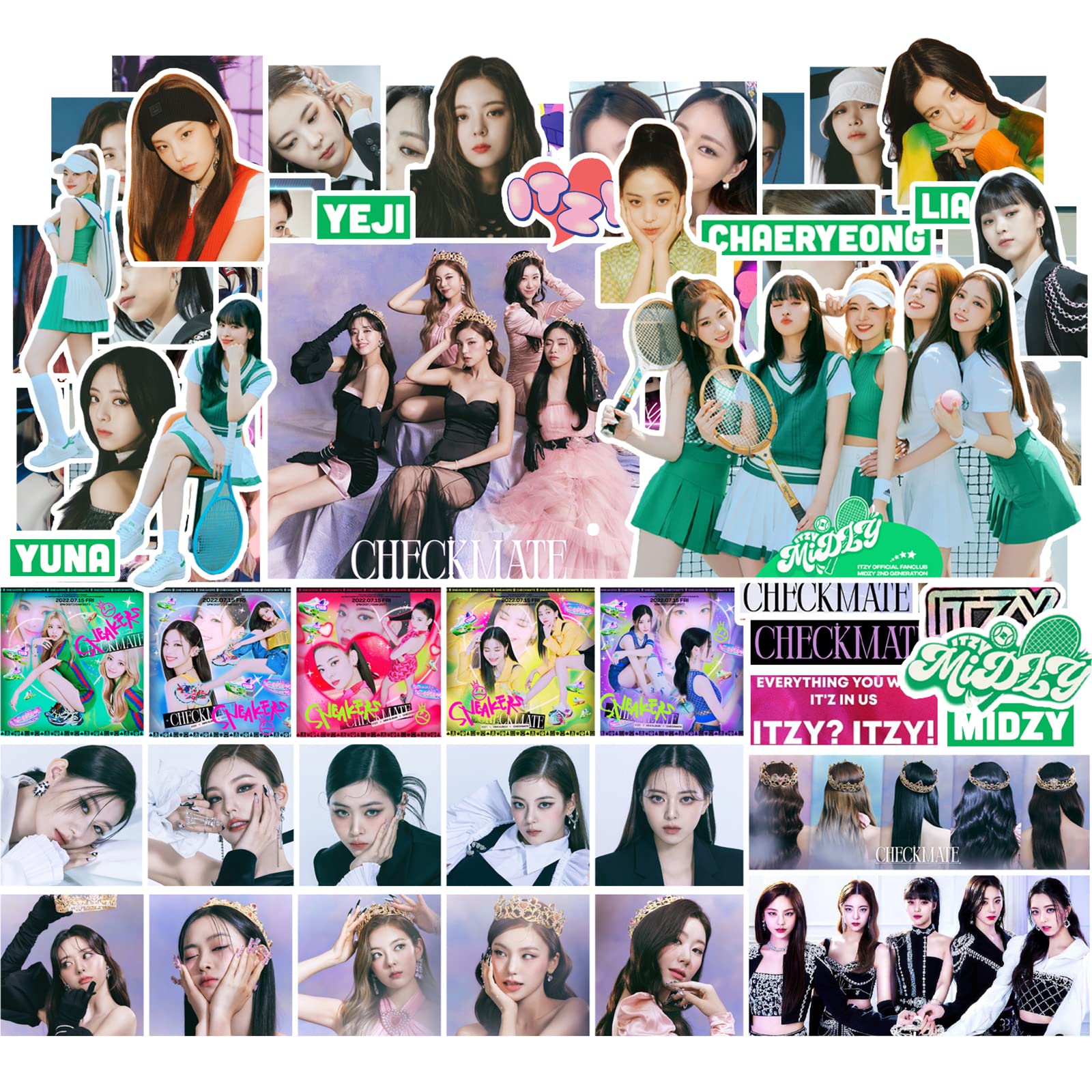 Itzy Stickers 100pcs Itzy Checkmate Sticker Pack Itzy Waterproof ...