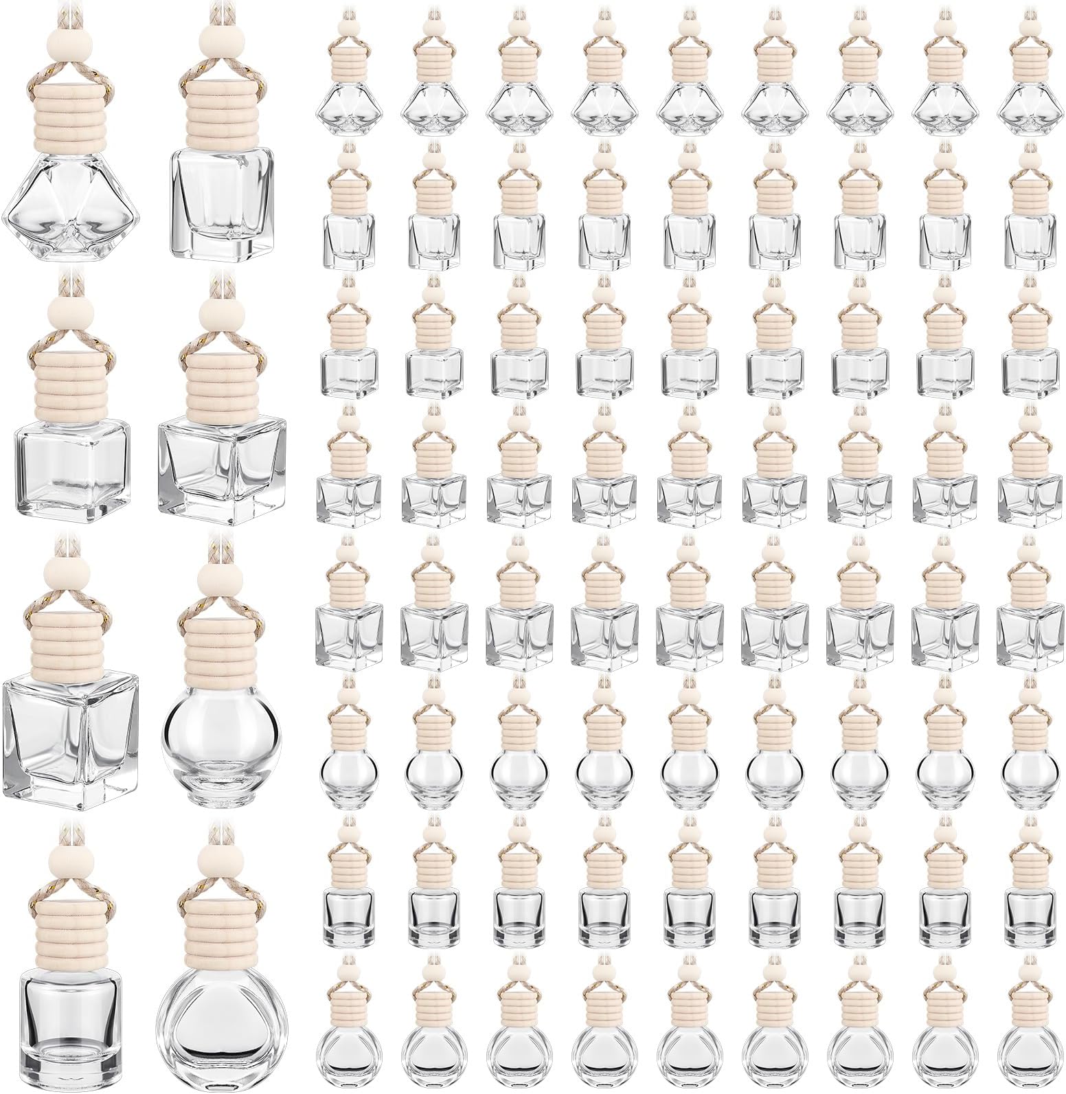 Amazon.com: Dandat 80 Pcs 8 ml Hanging Car Freshener Diffuser Pendant ...