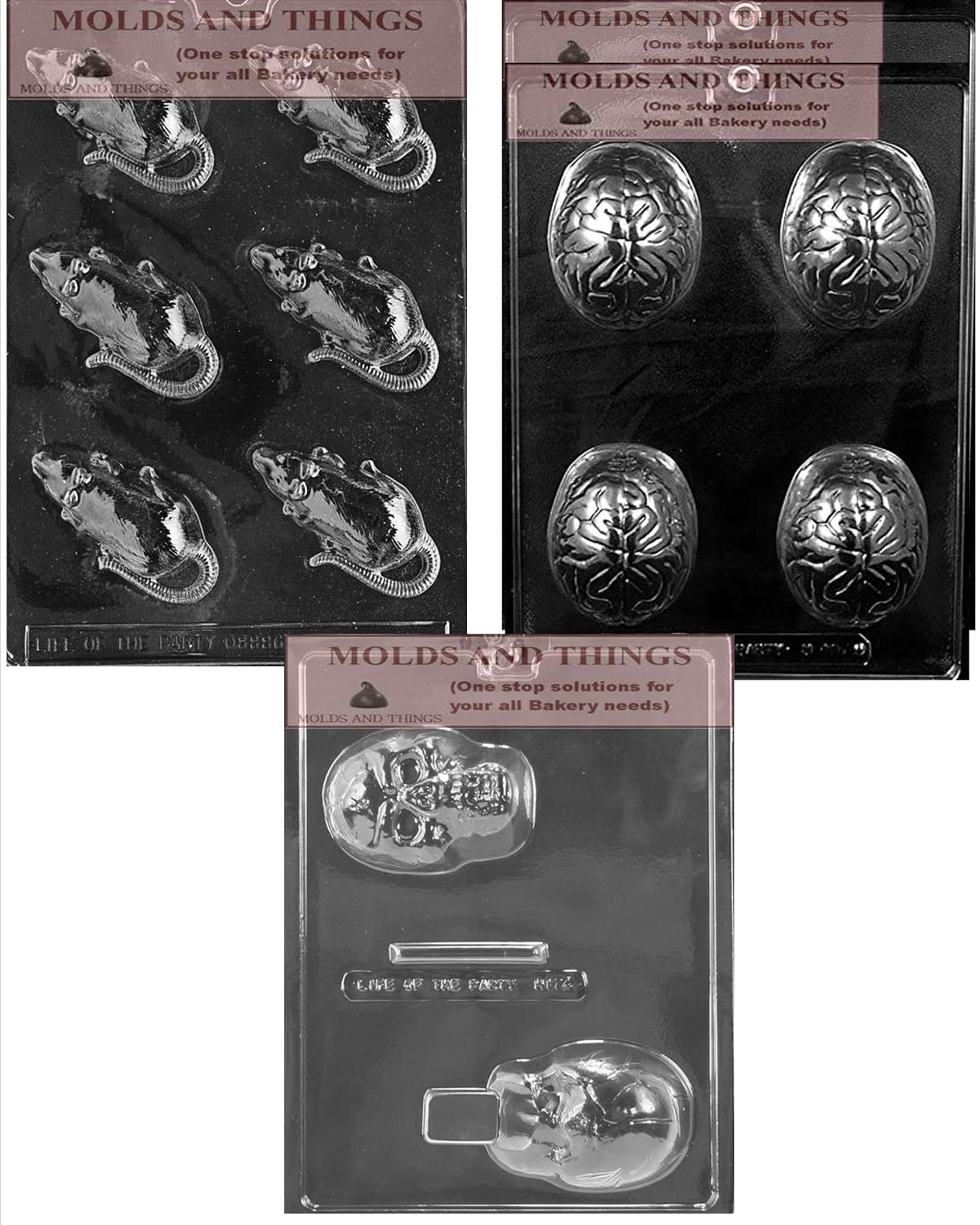 Amazon.com: Halloween 3D Skull Chocolate candy mold, Rat chocolate ...