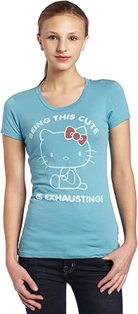 Mighty Fine Juniors Hello Kitty Super Cuteness Tee,Blue,Small at Amazon ...