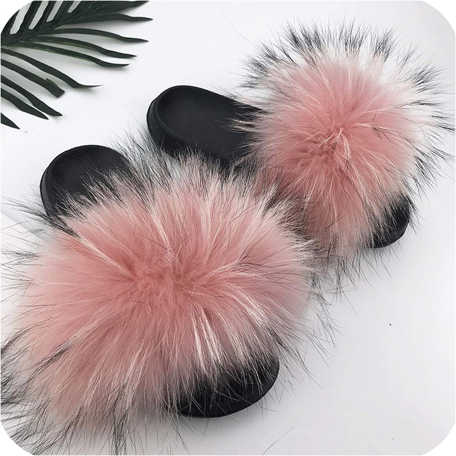 Amazon.com: Fox Hair Slippers Flip Flops Shoes Slippers Slides Slip On ...