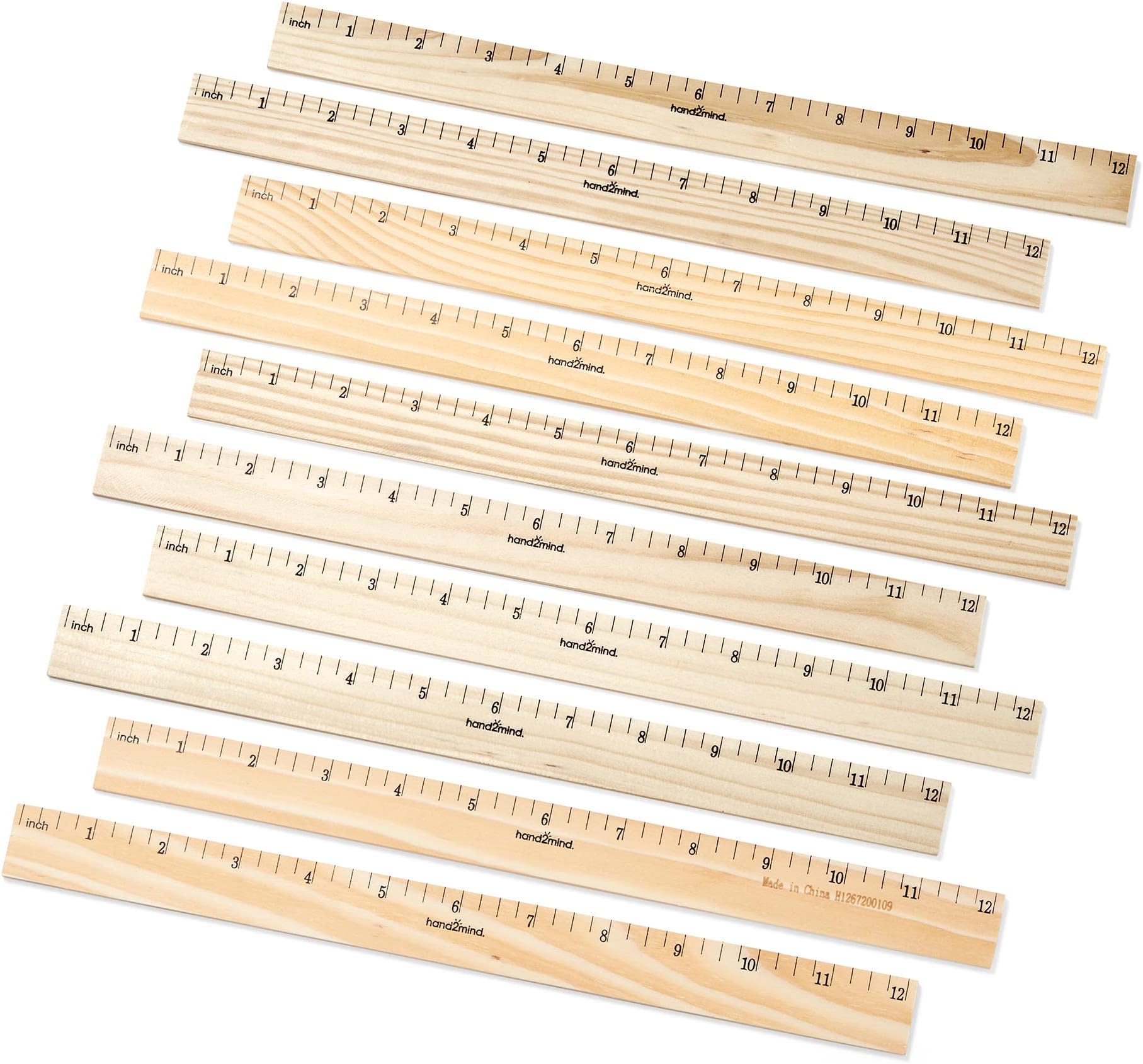 Amazon.com : 12 Pack Wood Ruler Student Rulers Wooden School Rulers ...