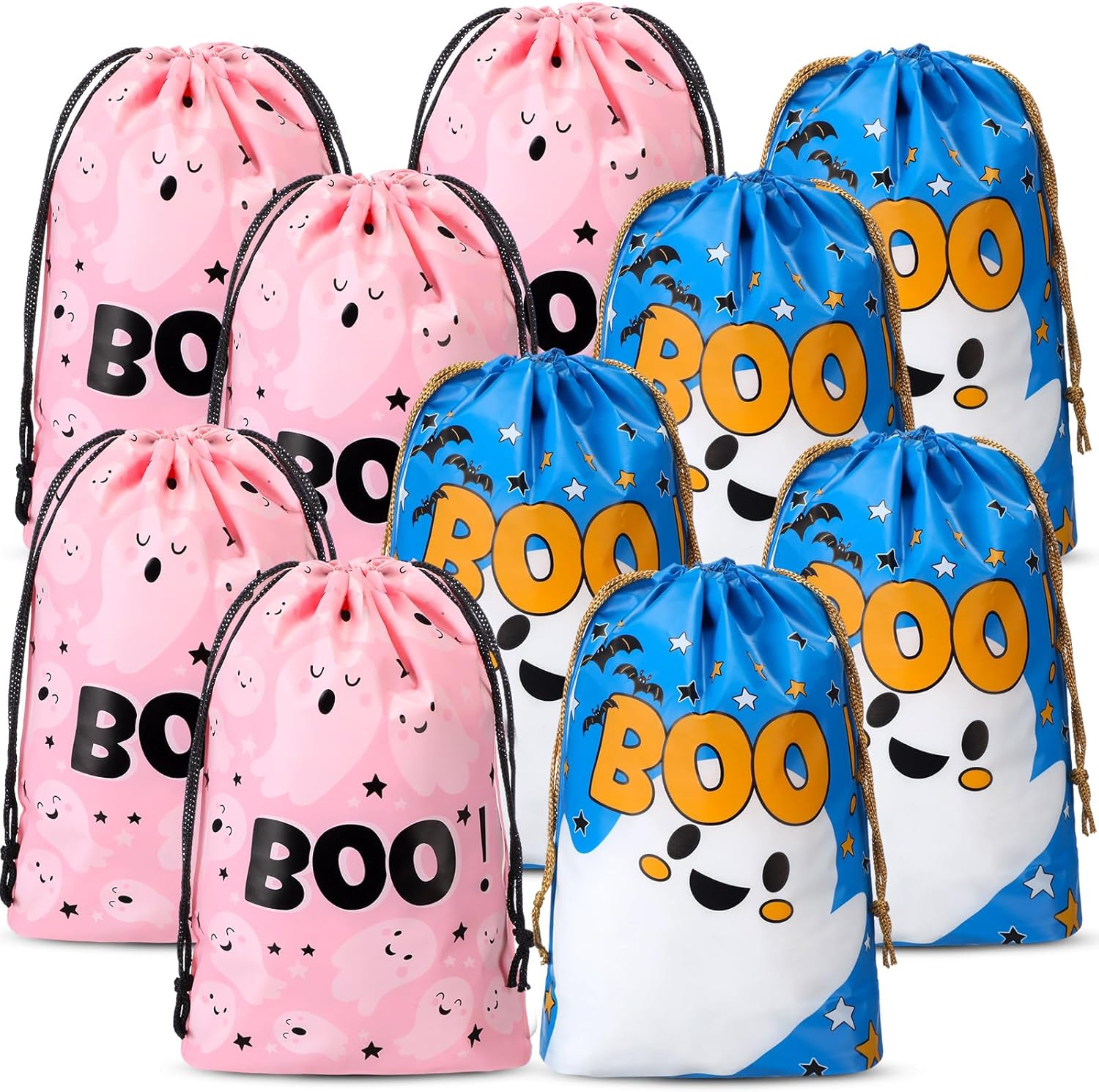 Amazon.com: Lzuhoa 50 Pcs Cute Boo Halloween Drawstring Party Gift Bags ...