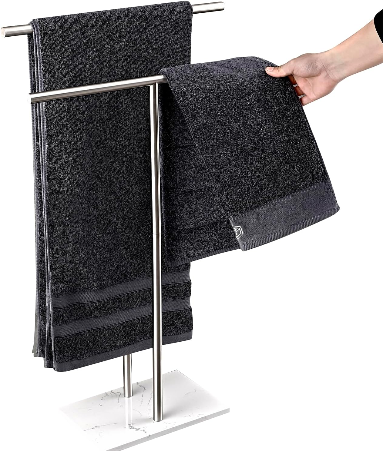 Amazon.com: EADOT 41 Inch Standing Towel Rack Double L Shape Bath Towel ...