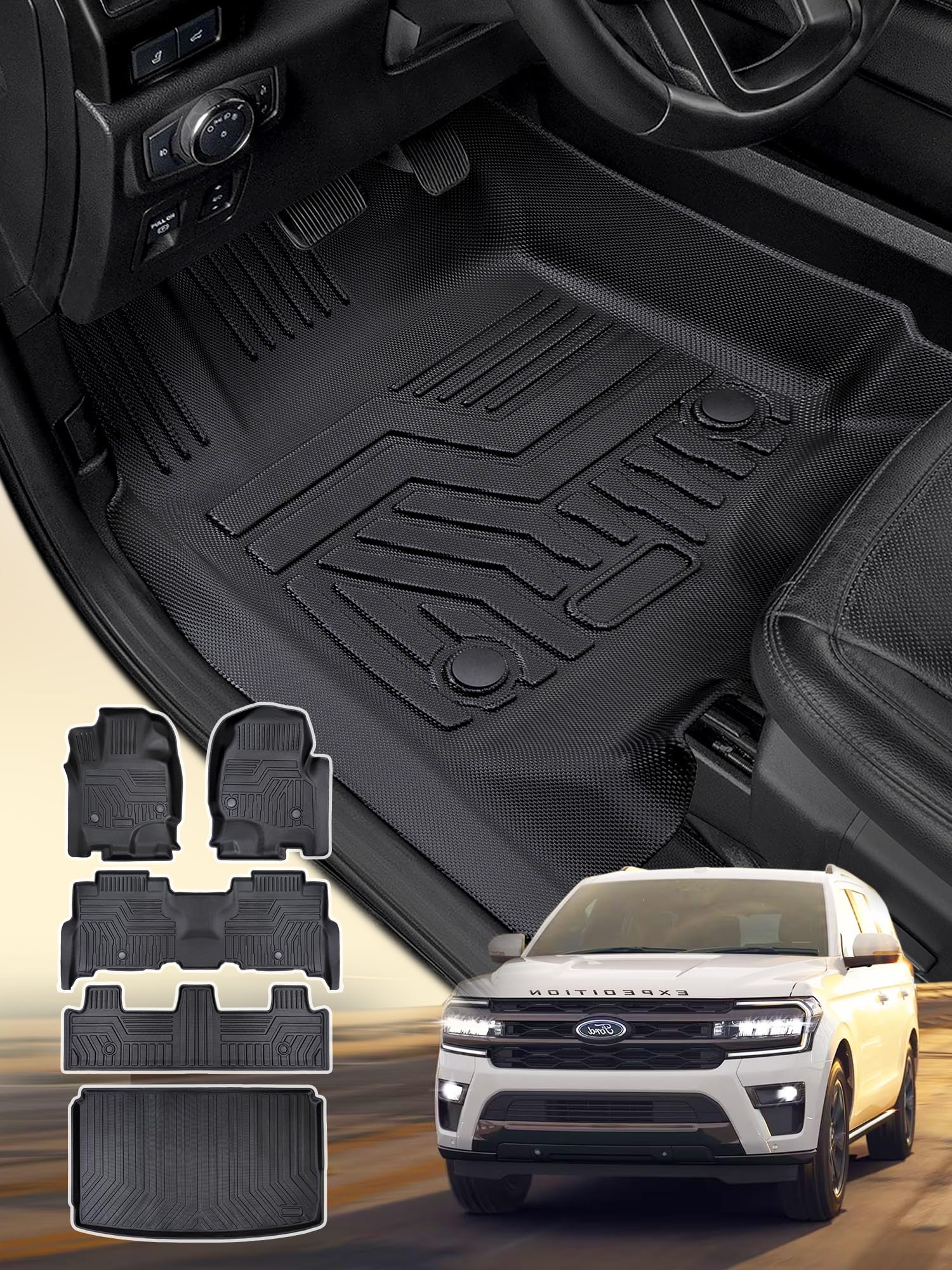 Amazon.com: for Ford Expedition Max Floor Mats 2018-2023 2024, Custom ...