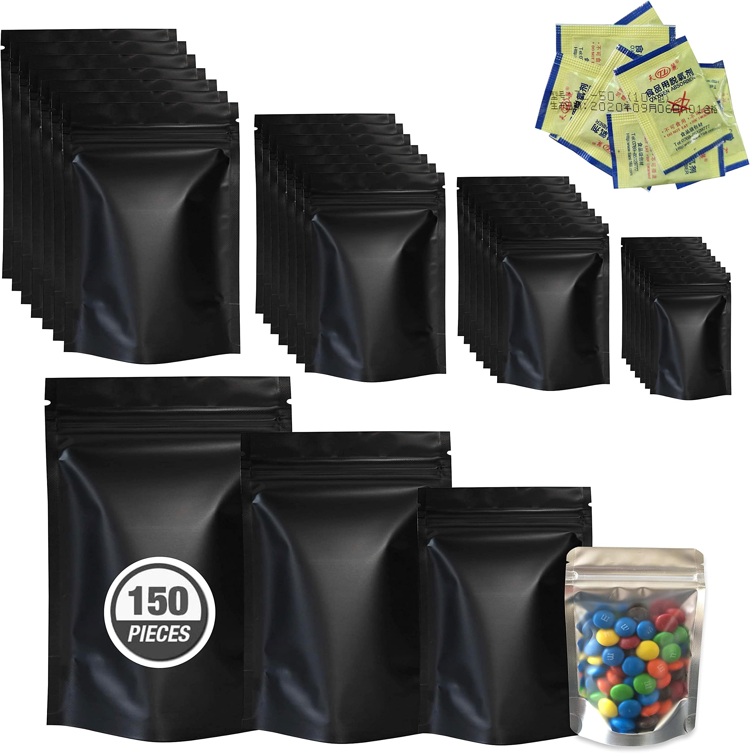 Amazon.com: Lucanath® 120 Mylar Bags for Food Storage with Oxygen ...