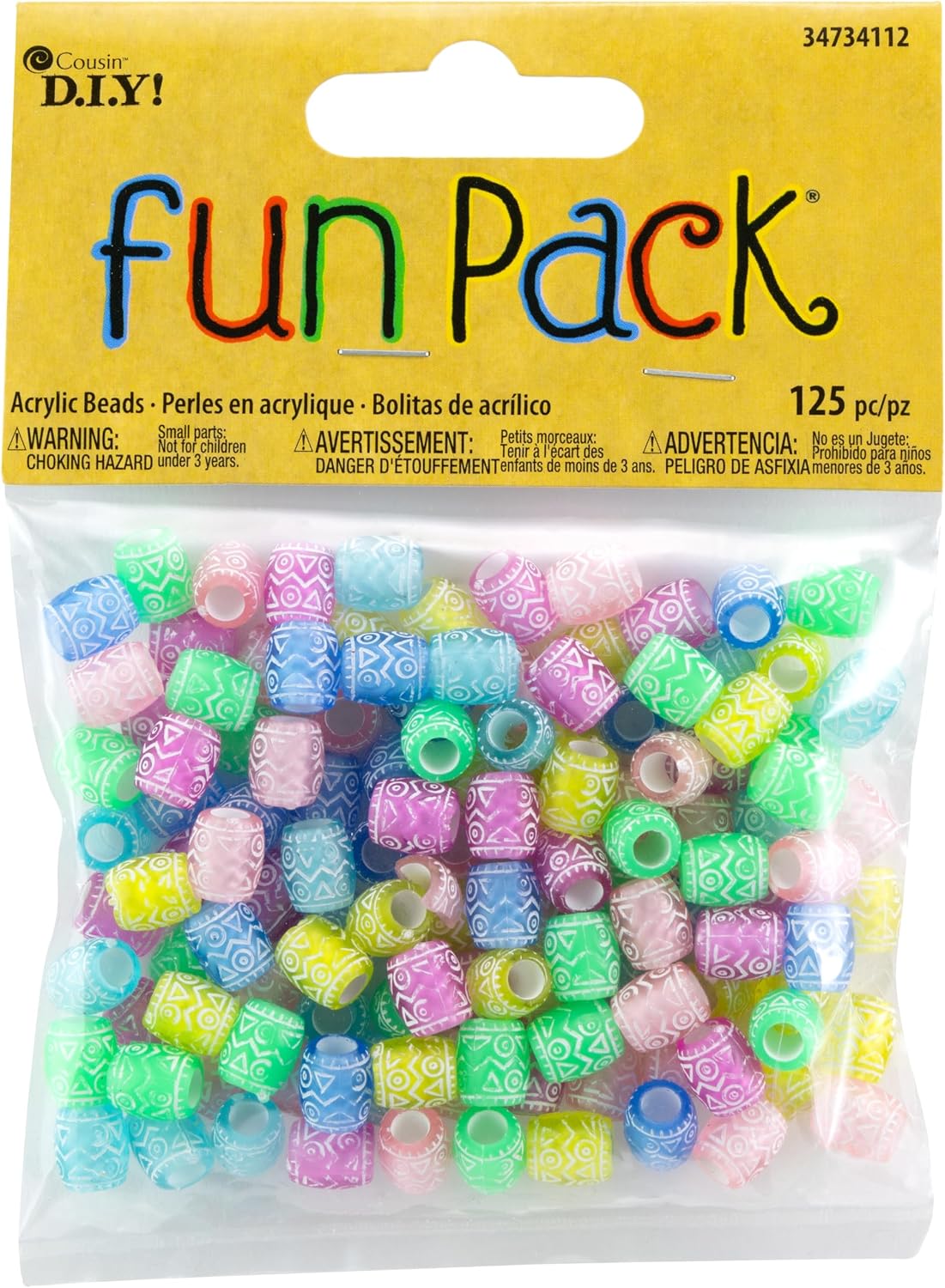 Amazon.com: Cousin 34734112 Fun Packs 125-Piece Multi Deco Beads : Arts ...