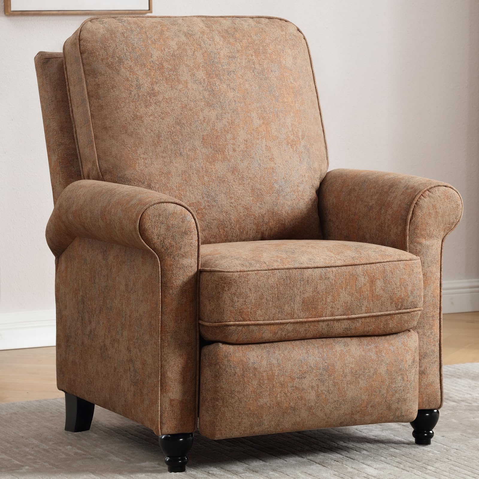 Amazon.com: ANJ Push Back Recliner Chair, Textured Fabric Overstuffed ...
