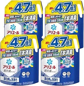 Amazon.co.jp: 【ケース販売】P＆G アリエール ジェル 超ウルトラジャンボ 超抗菌プレミアム 詰め替え用 4.7倍 1.91kg × 4袋セット : ドラッグストア