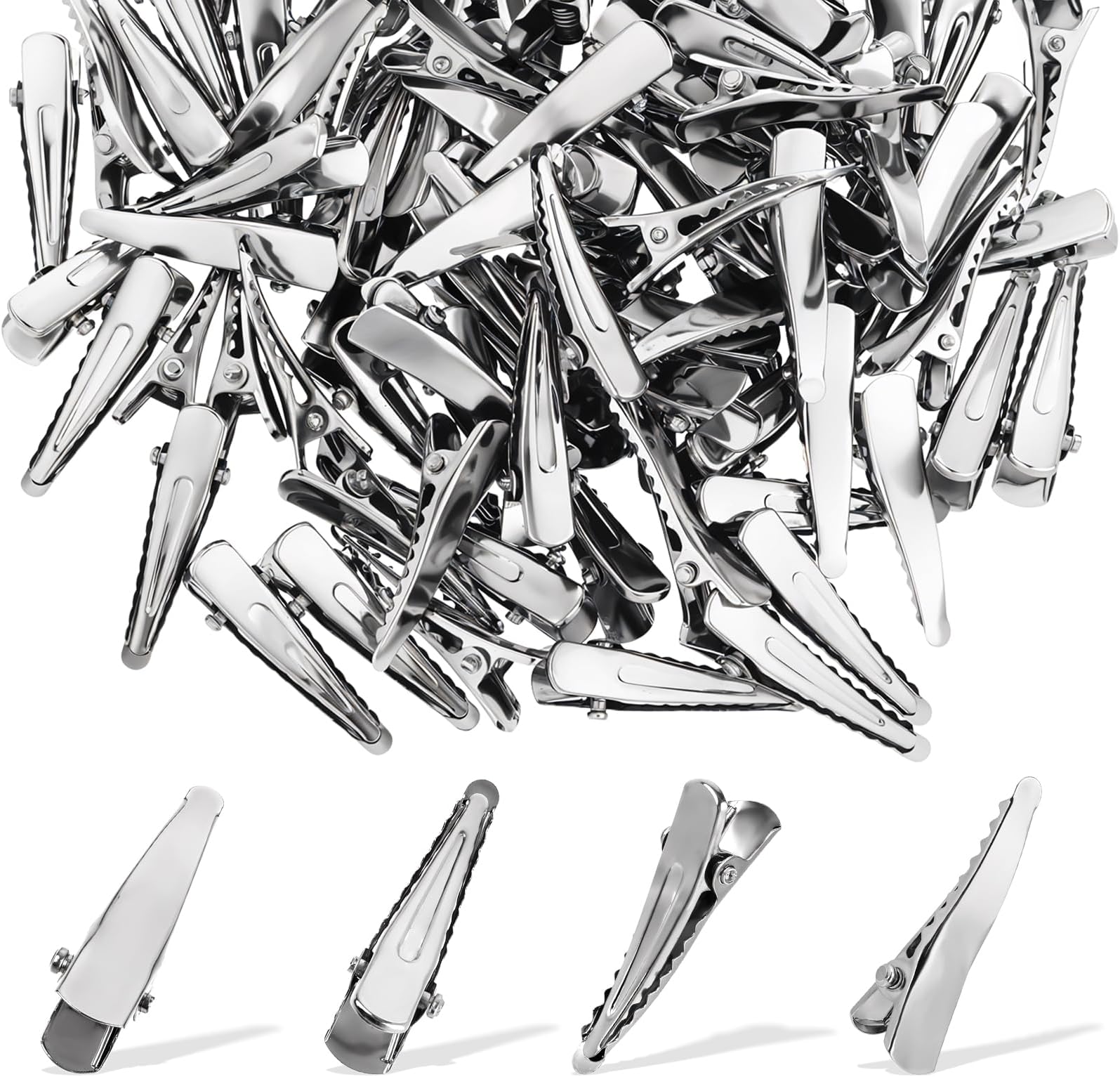 Amazon.com : 80PCS Sliver Metal Small Alligator Hair Clips, Alligator ...