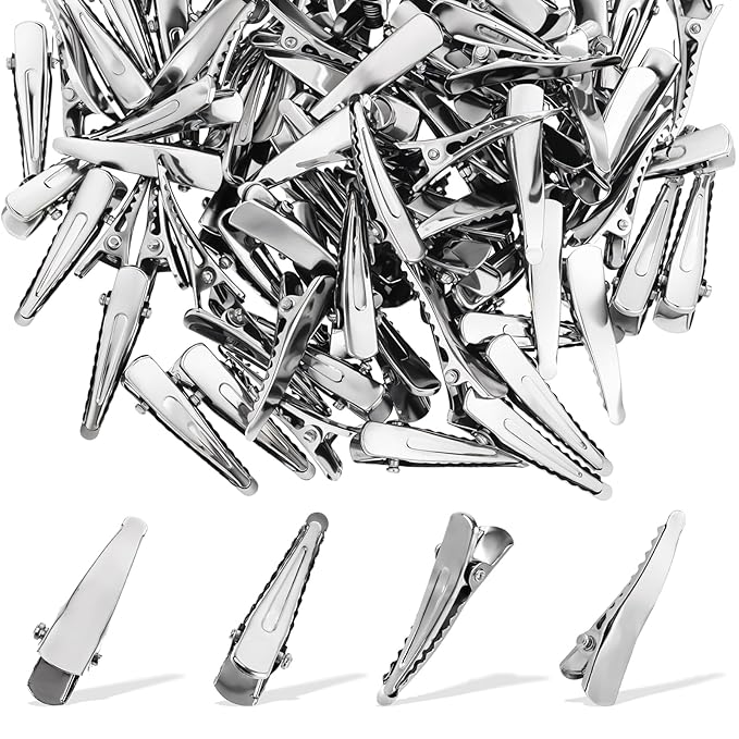 Amazon.com : 100 Pcs Alligator Hair Clips, Silver Metal Alligator Hair ...