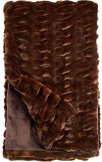 Amazon.com: Fabulous Furs: Faux Fur Luxury Throw Blanket, Mahogany Mink ...