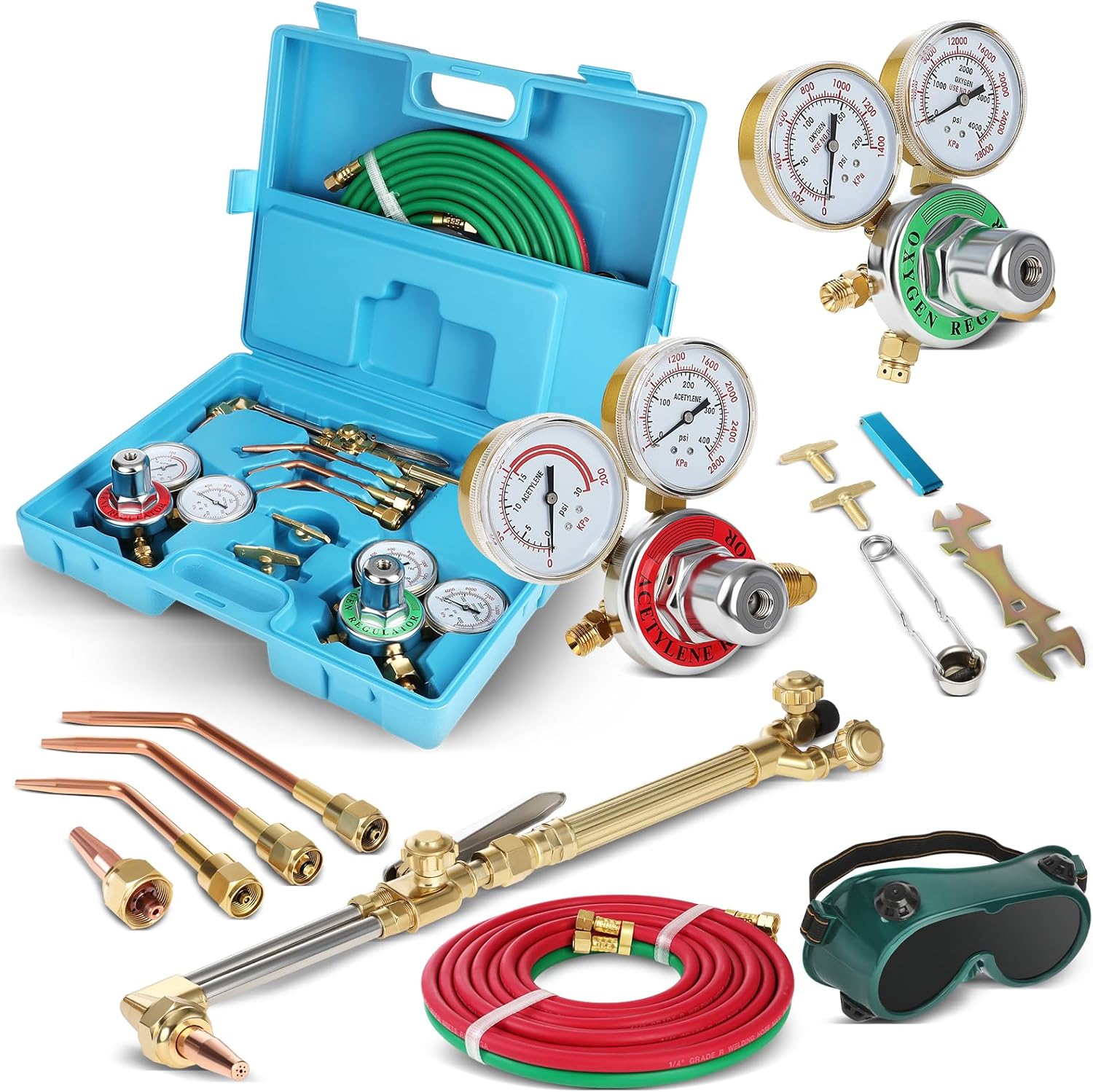 Cutting Torch Kit Oxygen & Acetylene Gas, Professional Welding Kit Set ...