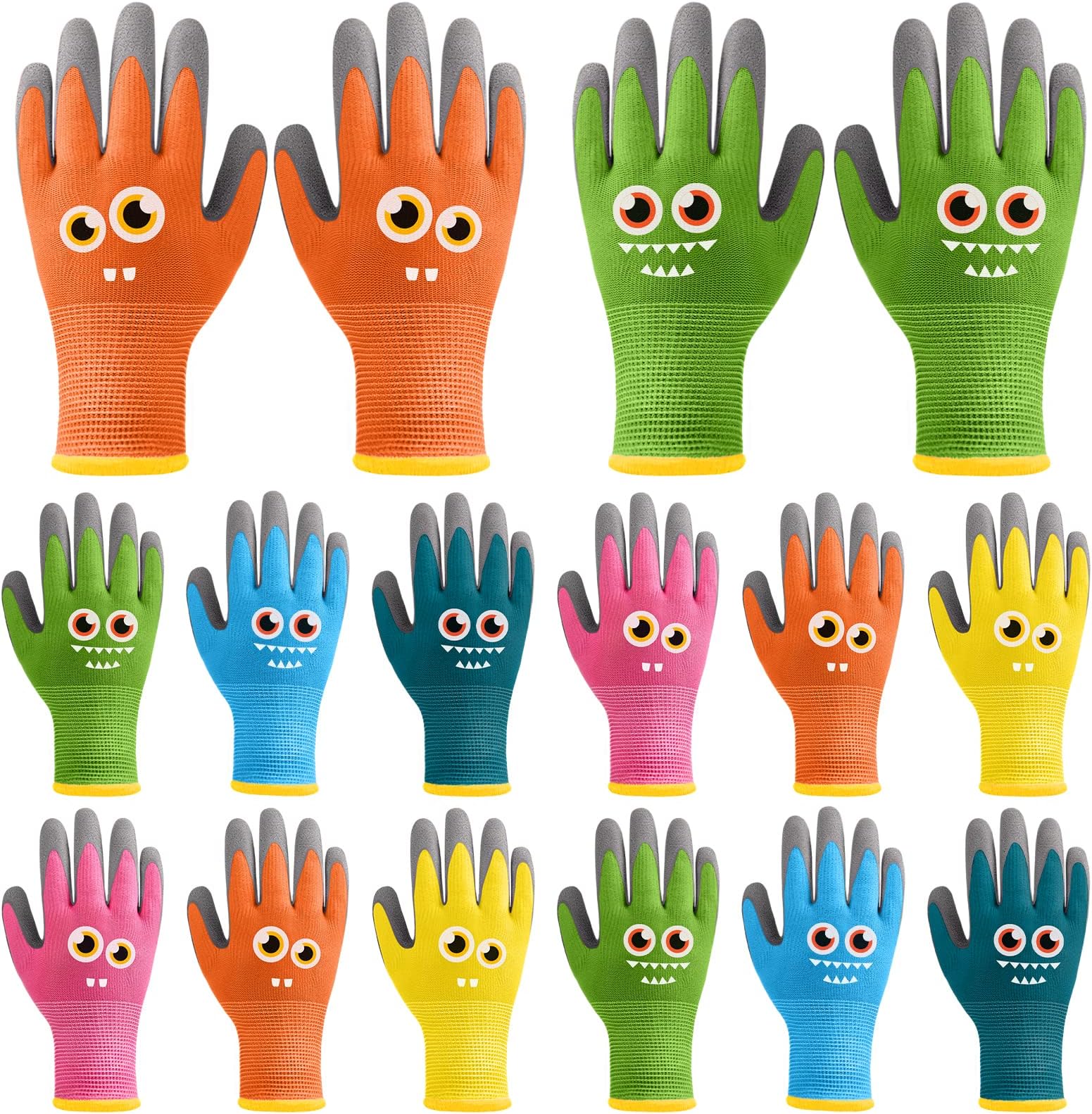 Amazon.com : 12 Pairs Kids Garden Gloves Children Gardening Gloves ...
