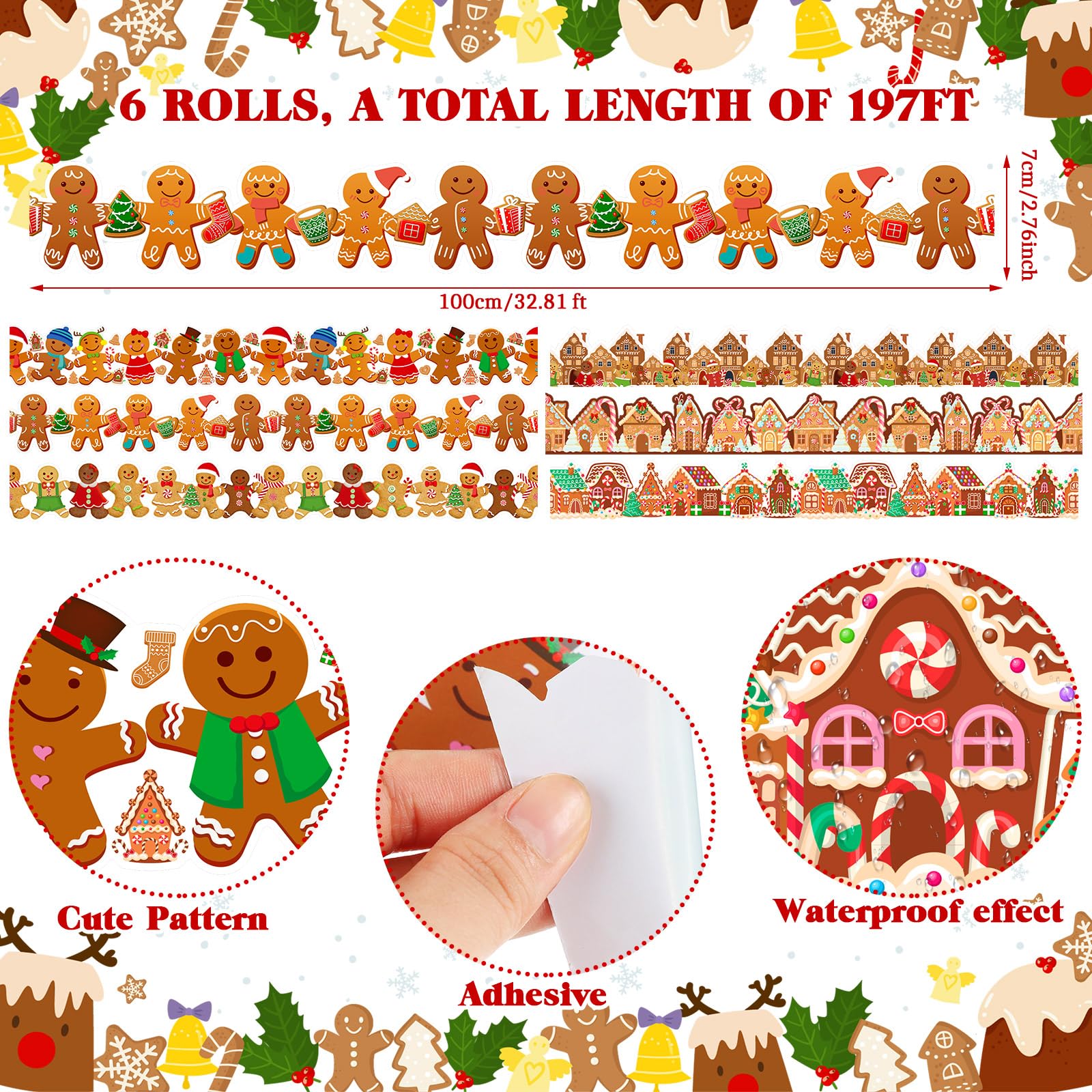Snapklik.com : 6 Pcs 197 Ft Christmas Bulletin Board Borders ...