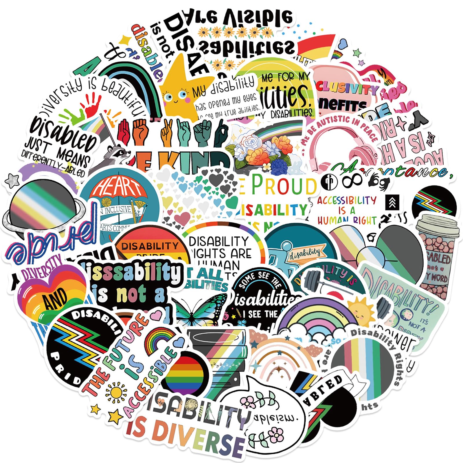 Snapklik.com : 50PCS Disability Pride Sticker For Laptop Disabled Is ...