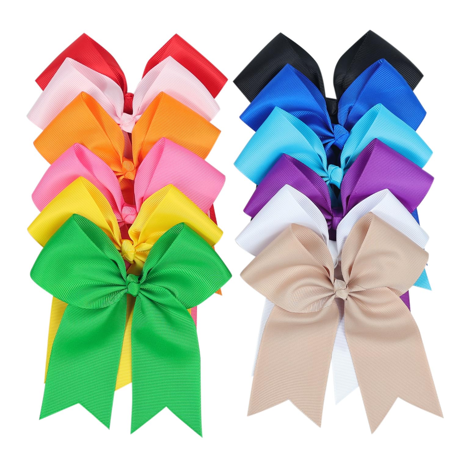 Amazon.com : 12-Pcs 5-Inch Large Grosgrain Ribbon Cheer Bows with ...