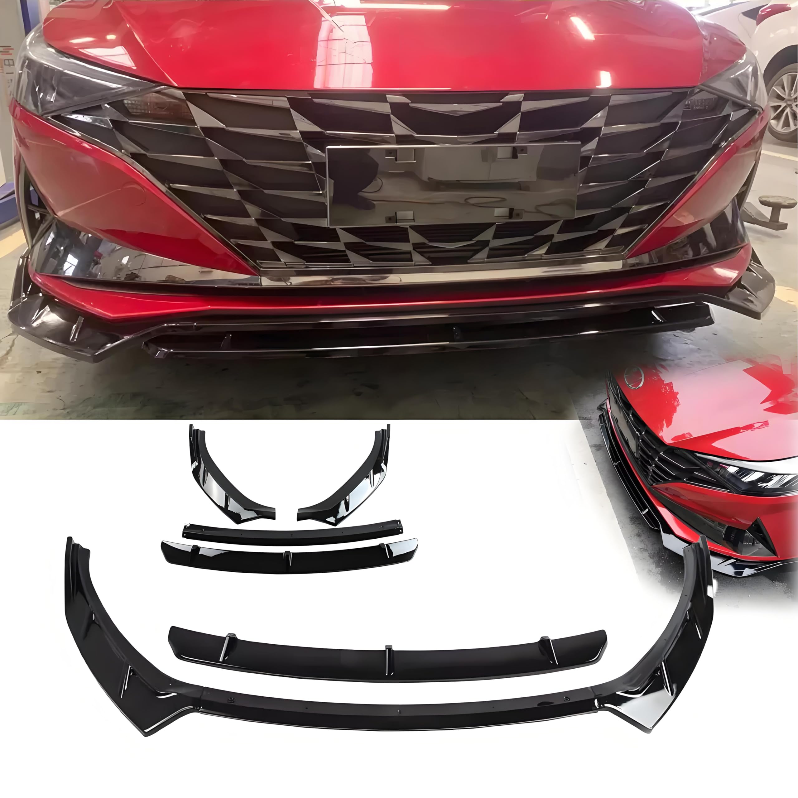 Amazon.com: NEESPOC Front Bumper Lip Splitter Spoiler Fit for Hyundai ...