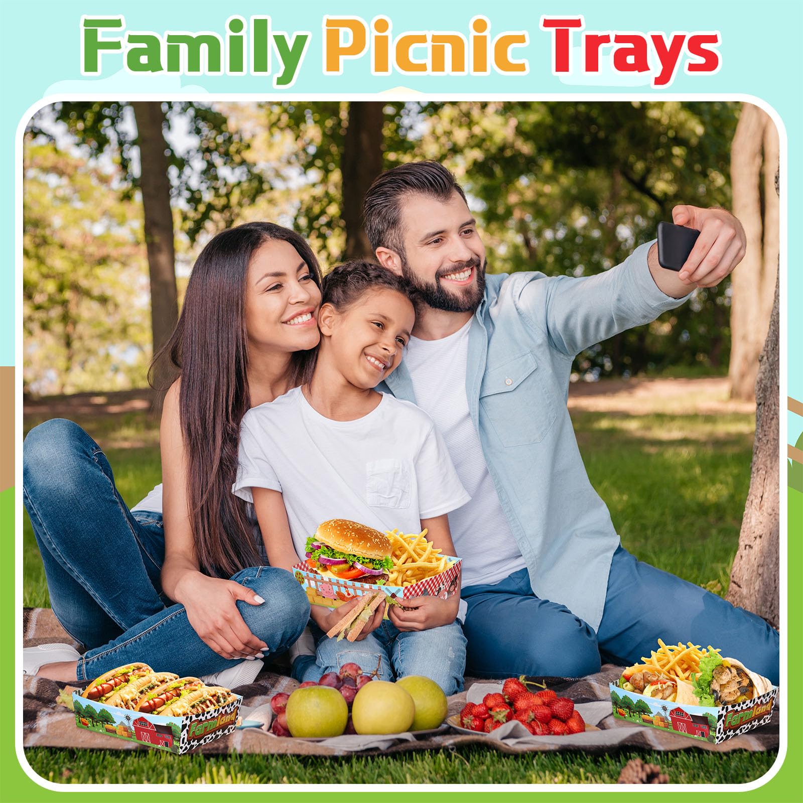 Snapklik.com : 36 Pcs Barnyard Farm Animals Paper Trays 5 Lb Large ...