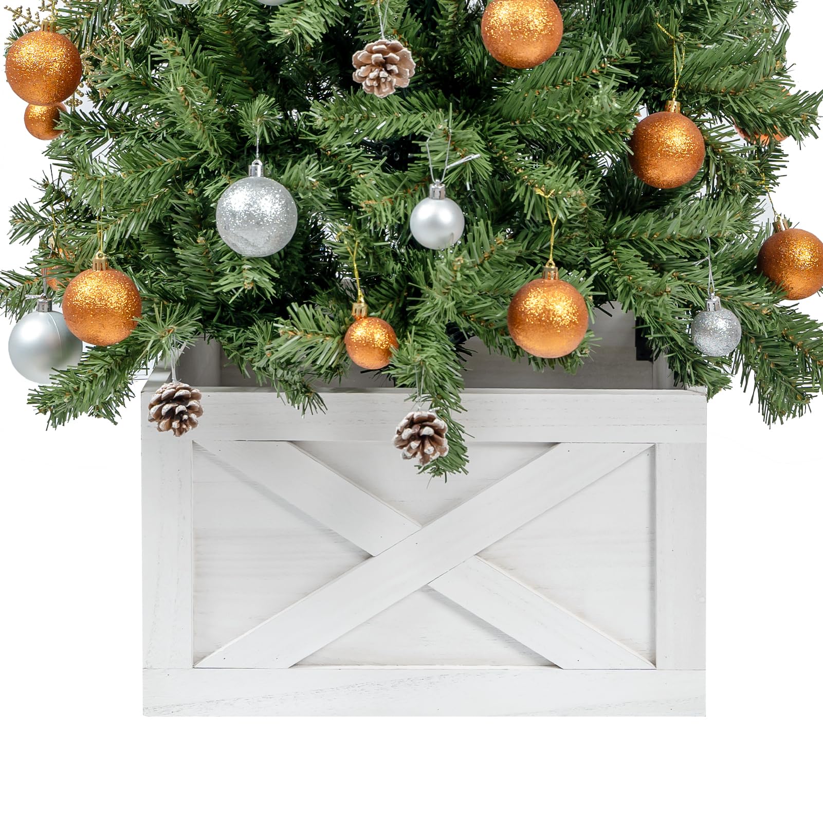 Amazon.com: Kriitools Wooden Christmas Tree Collar Box,22In Rustic ...
