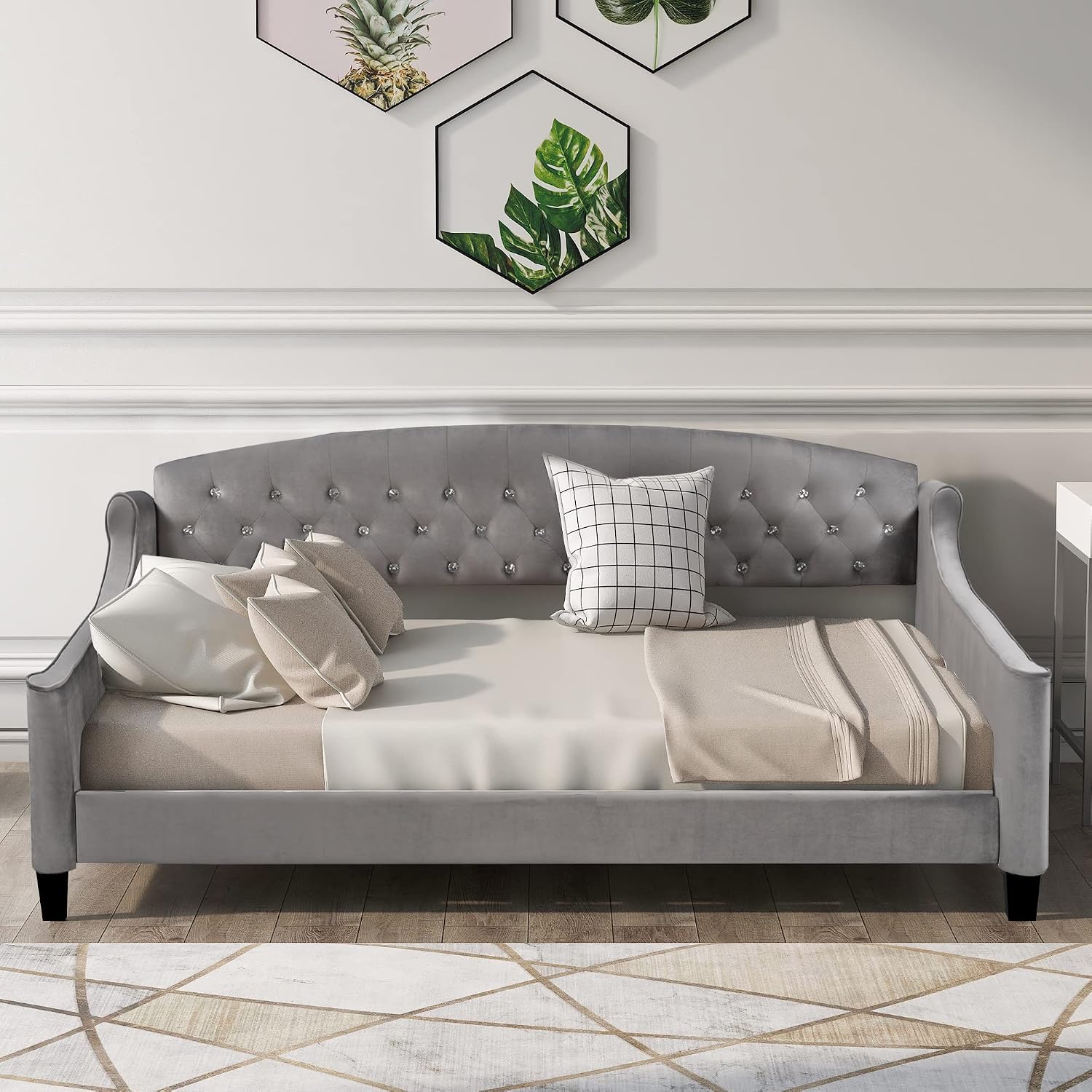 Amazon.com: Polibi Modern Luxury Full Size Button Tufted Upholstered ...